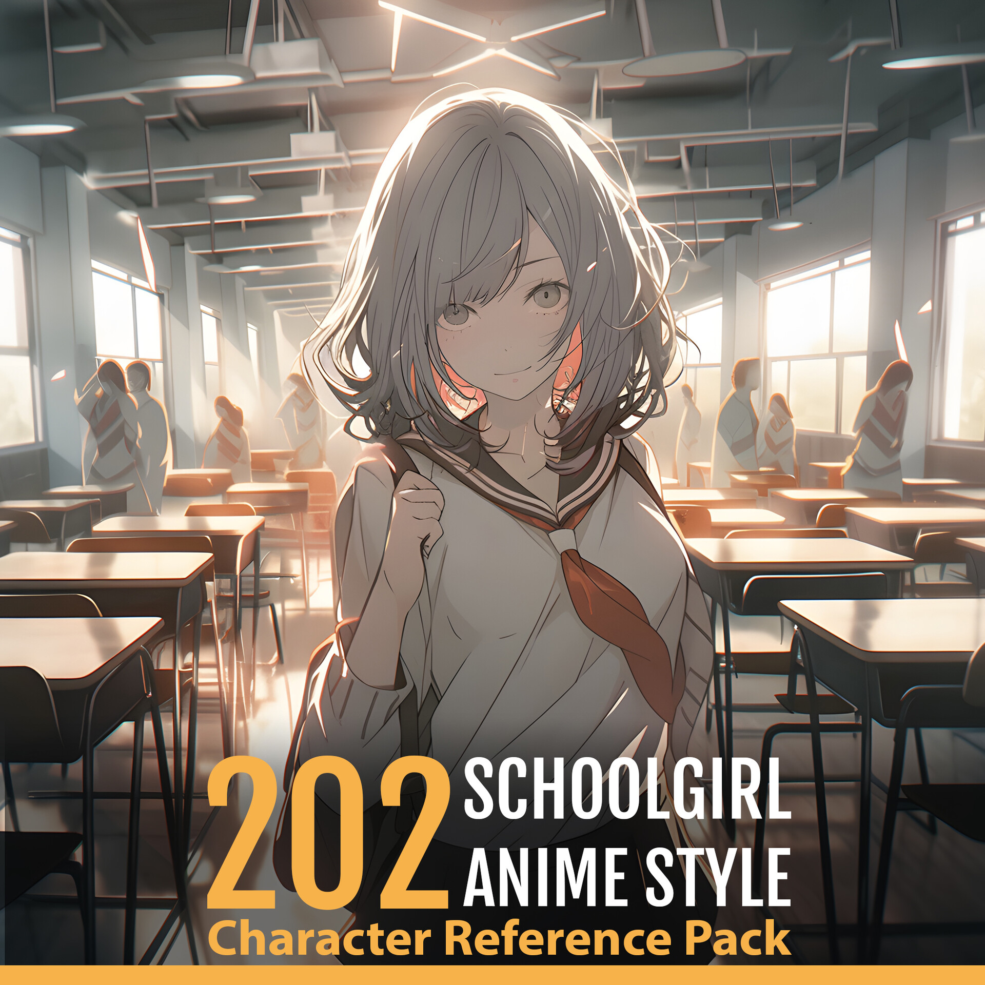 ArtStation - 202 Schoolgirl Anime Character Reference Pack