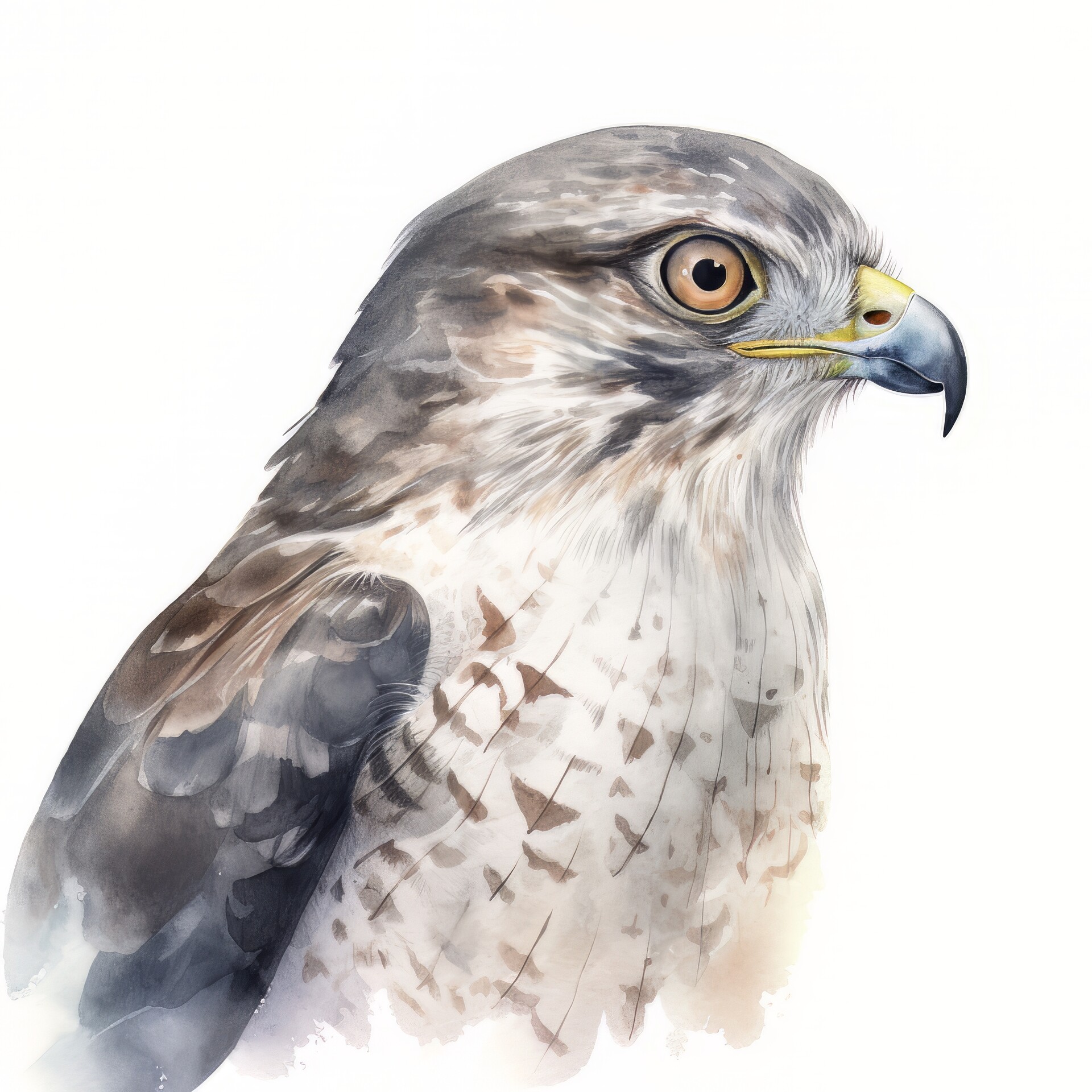 ArtStation - Goshawk Bird Portrait Watercolor Painting