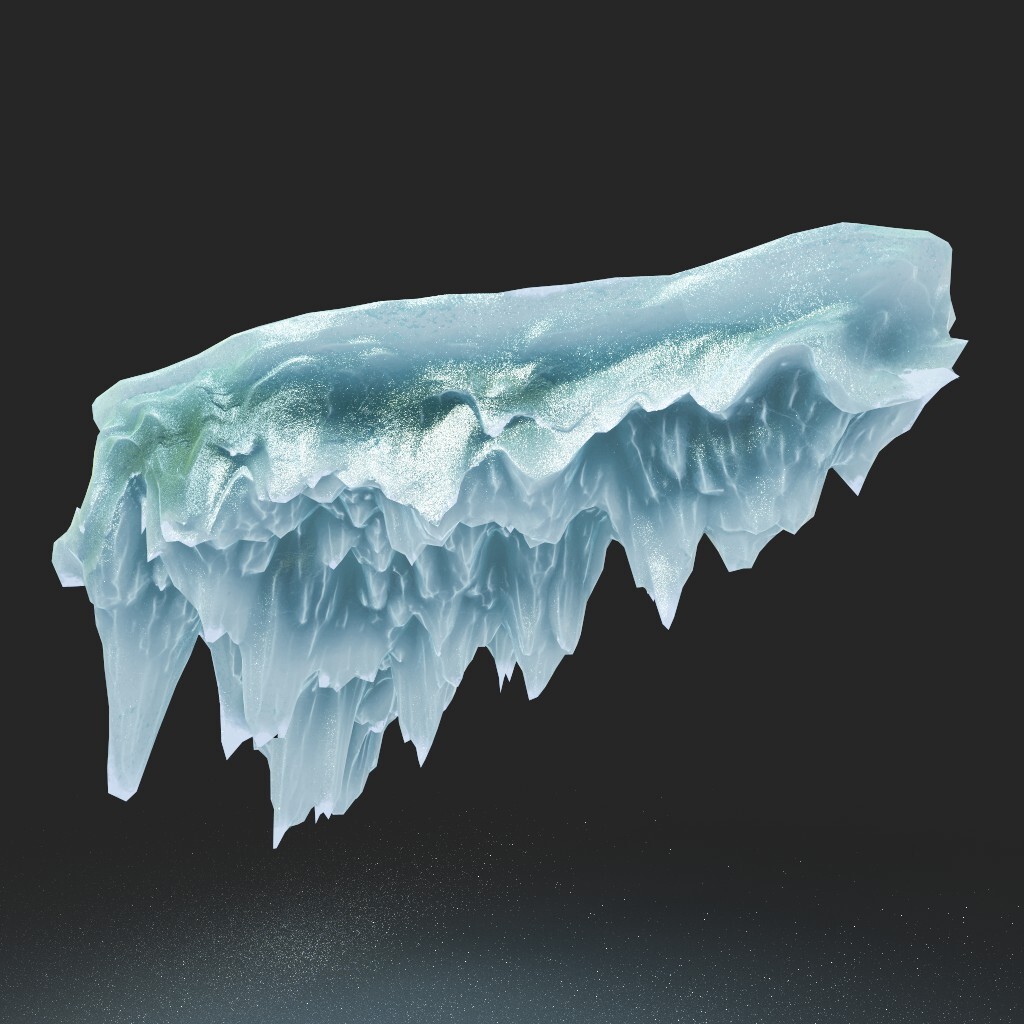 3D Models by 3D Landscape - Low poly Curve Ice Spike Cave 230503