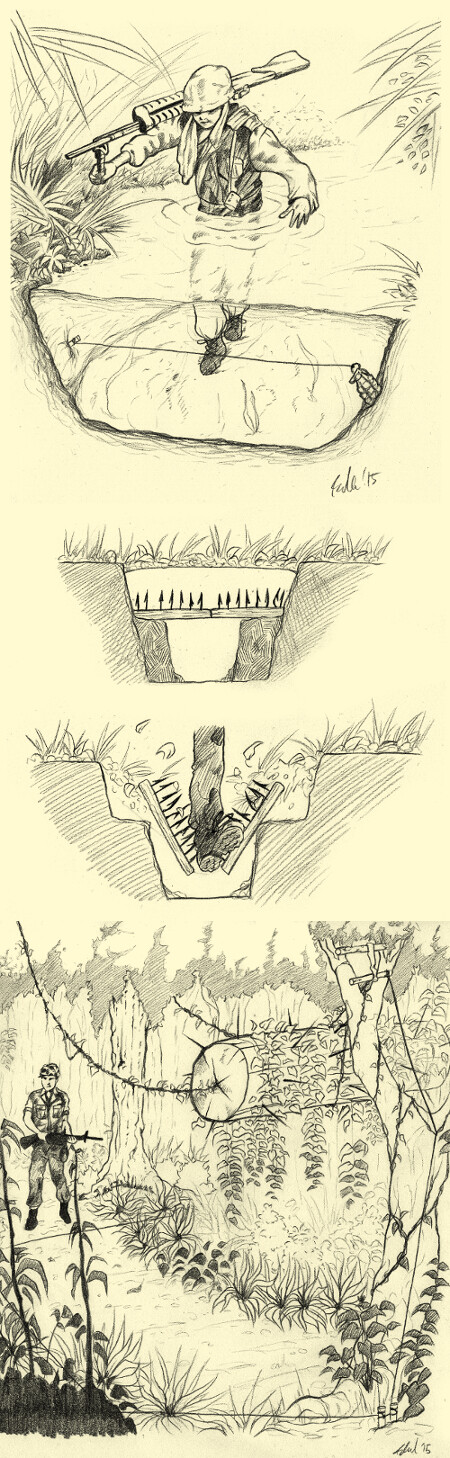 ArtStation - Traps in the Vietnam War for History of War Magazine