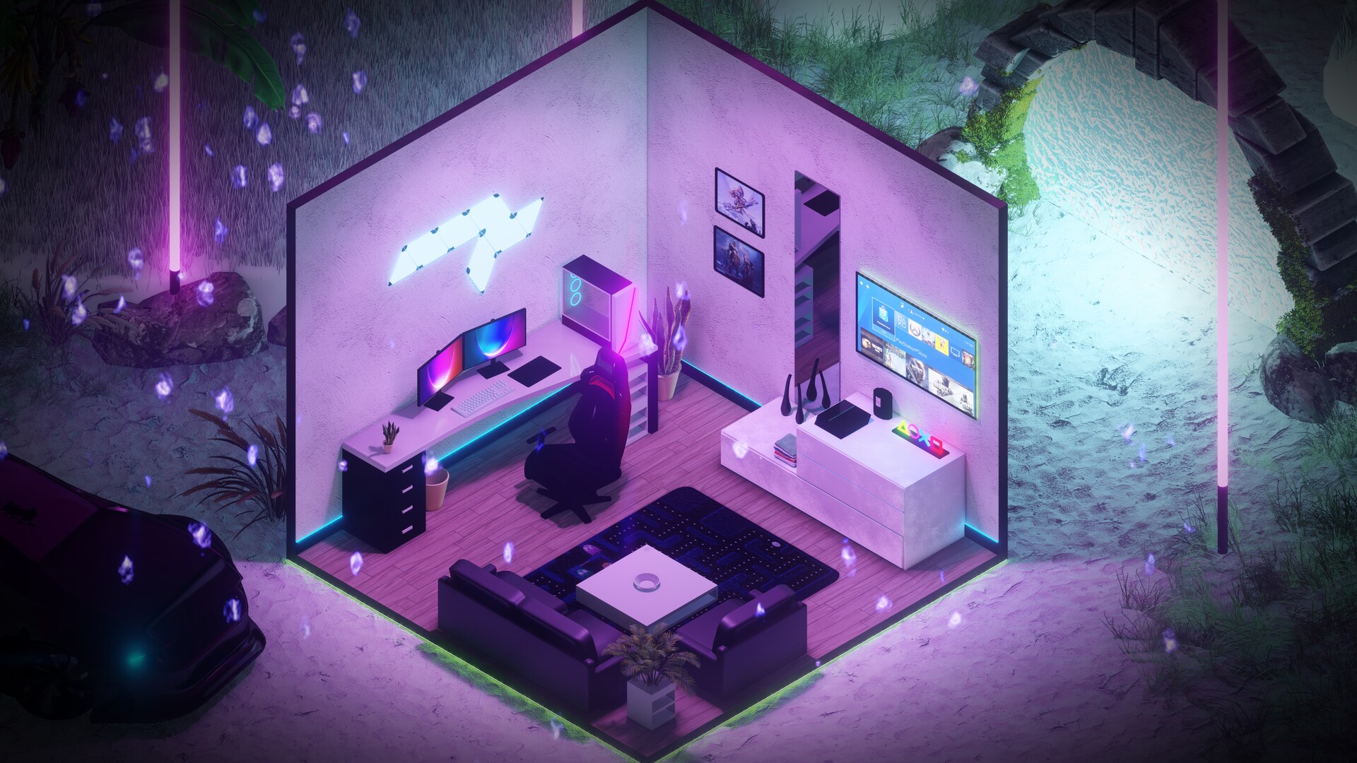 ArtStation - Isometric gaming room
