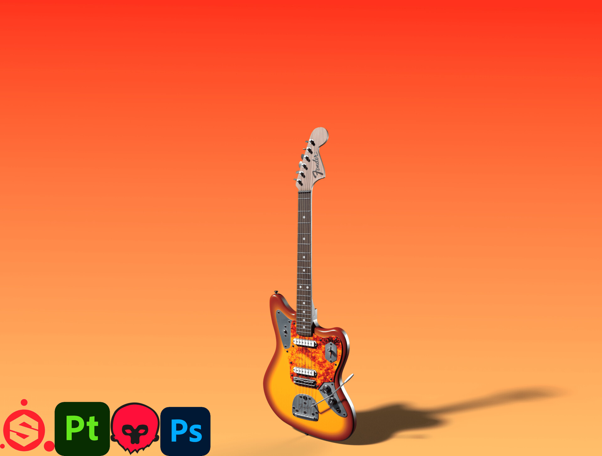 ArtStation - Guitar, studying texturing