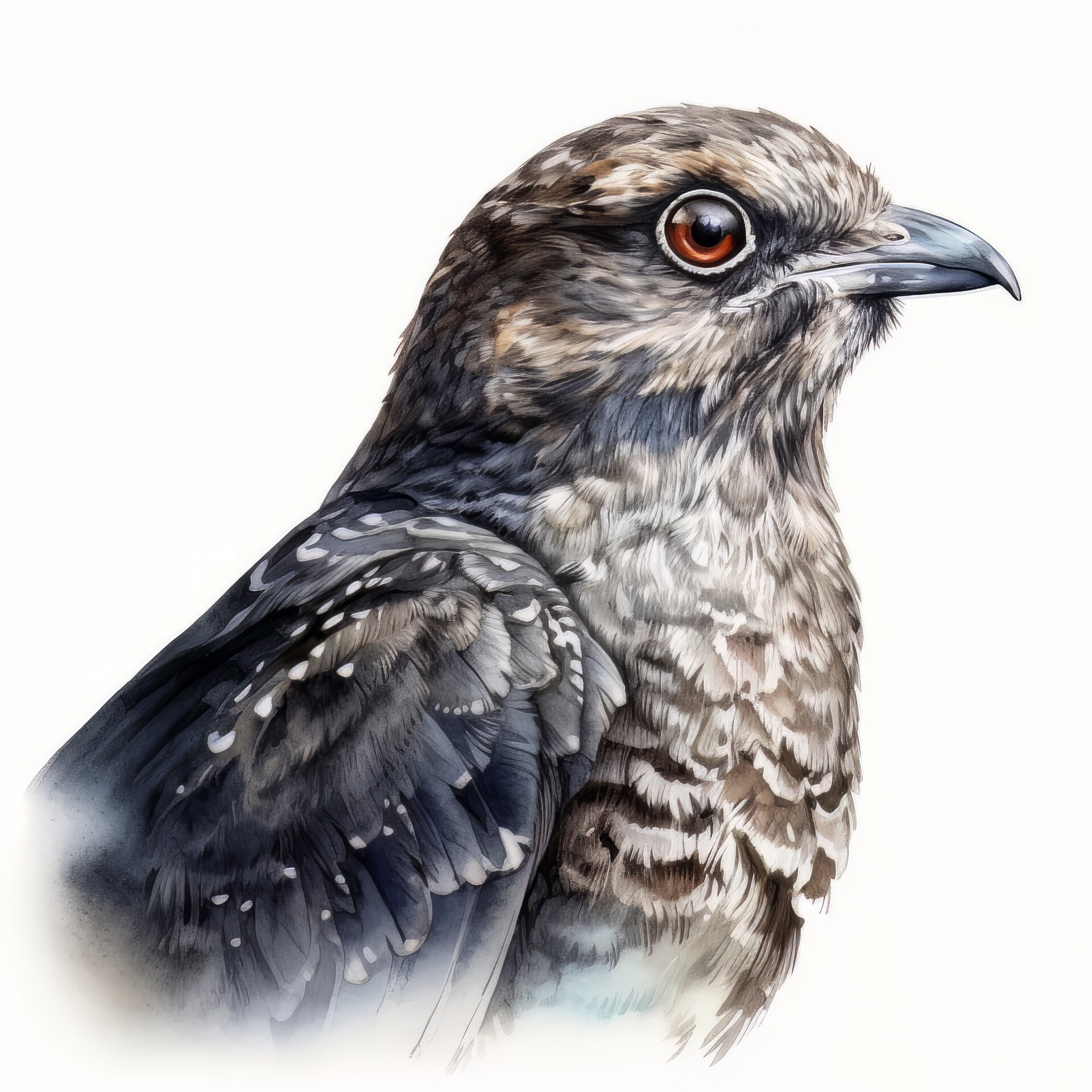 Francois Ringuette - Nighthawk Bird Portrait Watercolor Painting