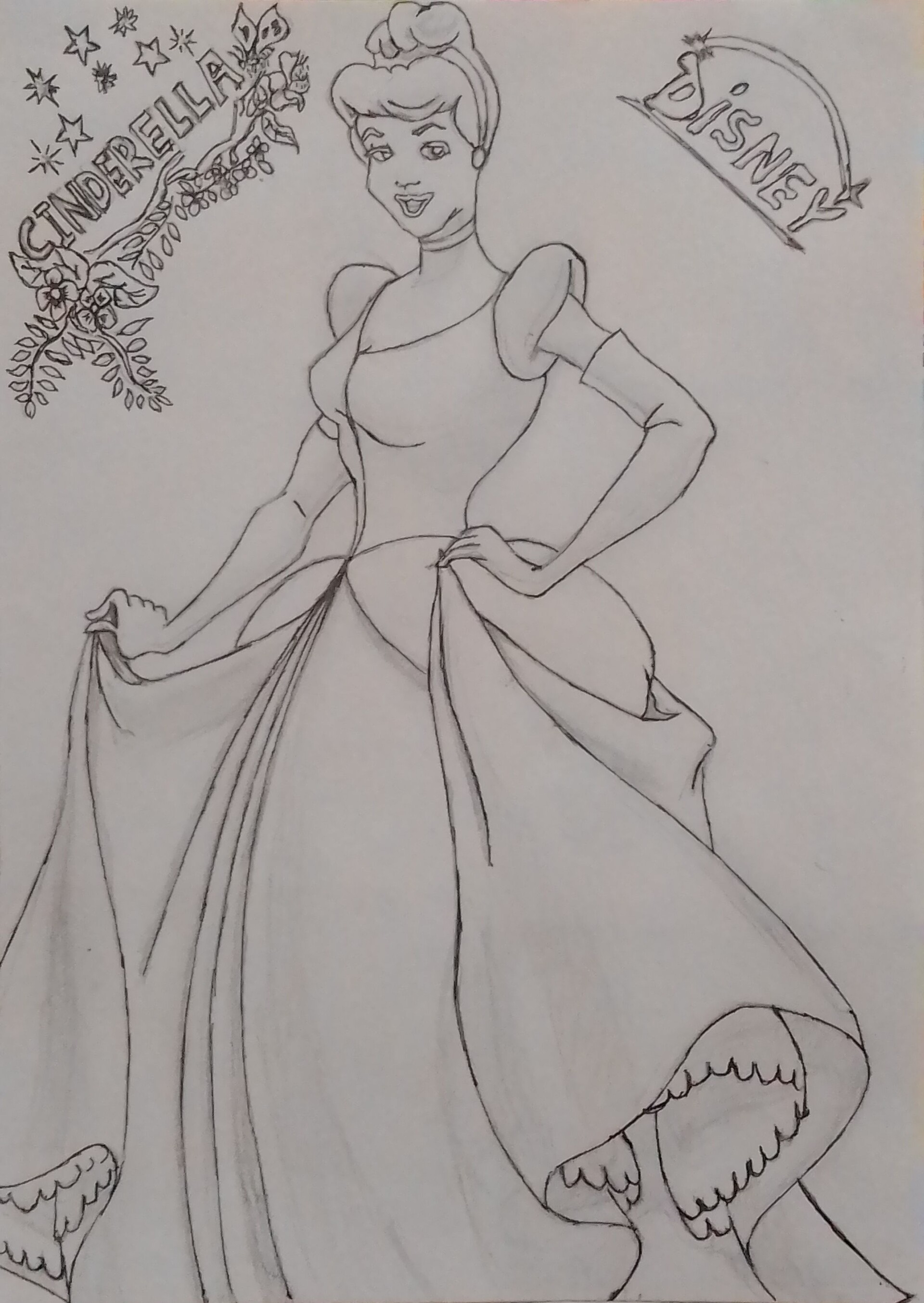 Cinderella Pencil Drawing