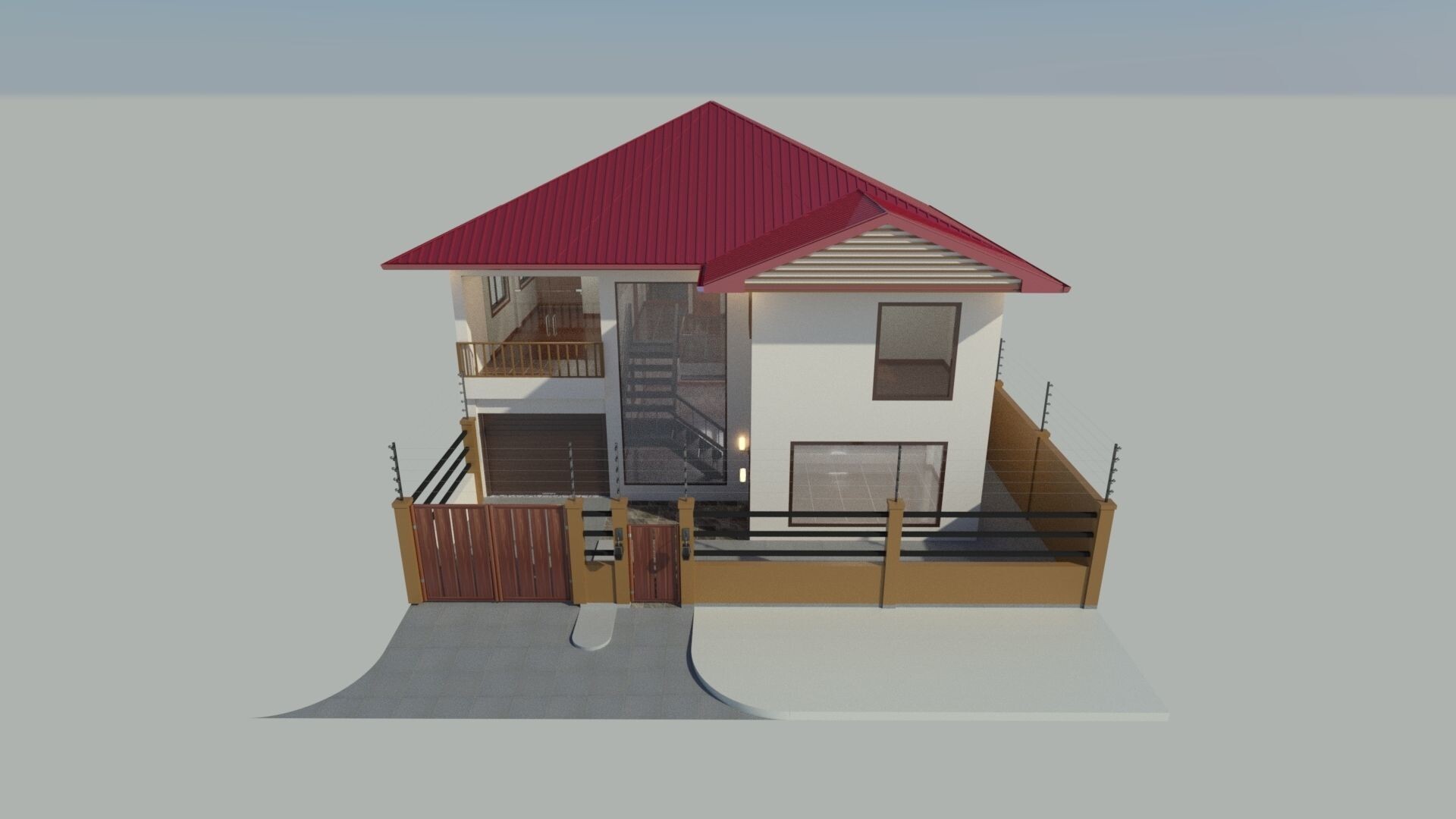 ArtStation - 2 Storey House with 2D Floor Plan 3D model