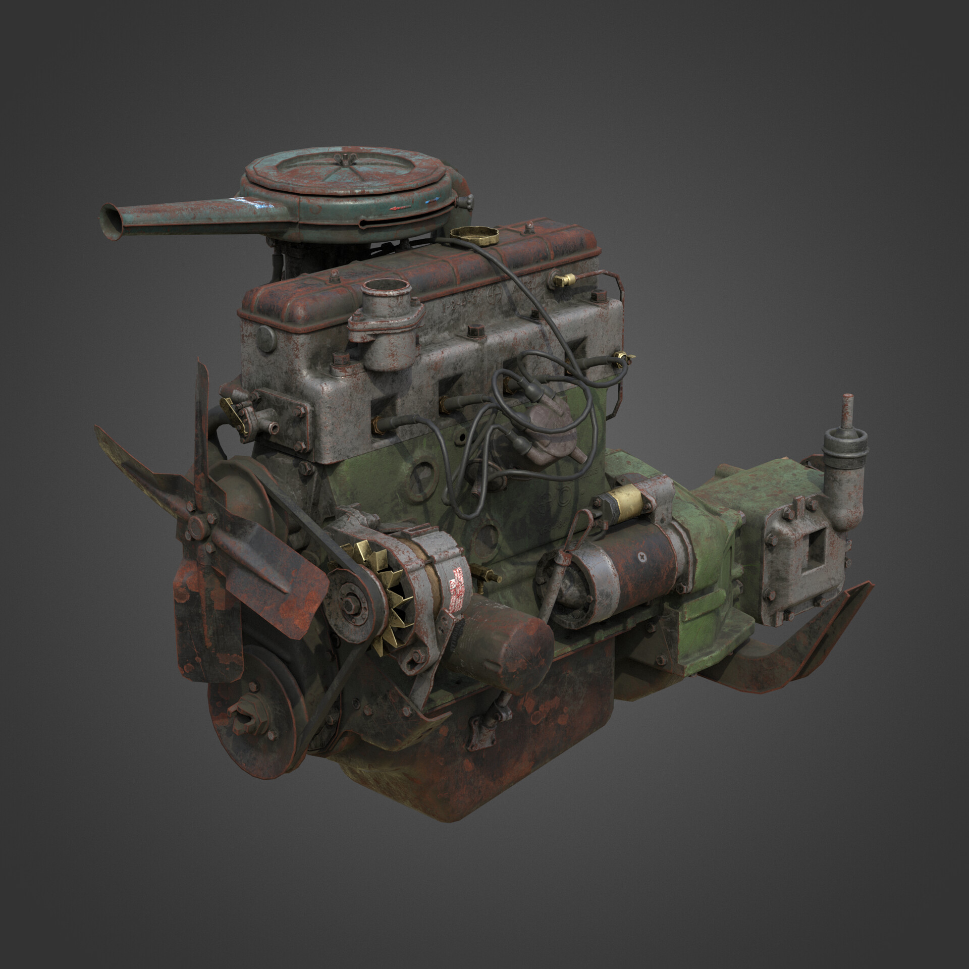 ArtStation - Old, dirty, rusted engine