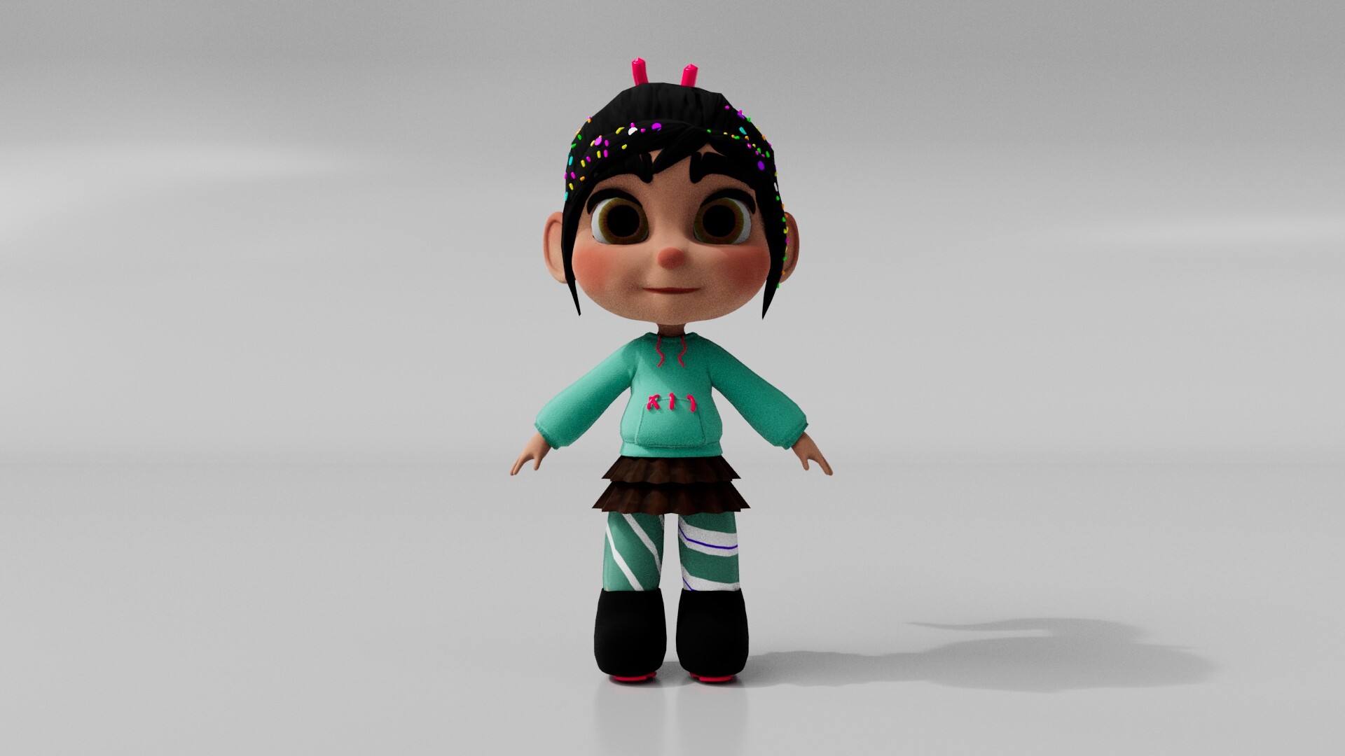 how to draw vanellope von schweetz full body