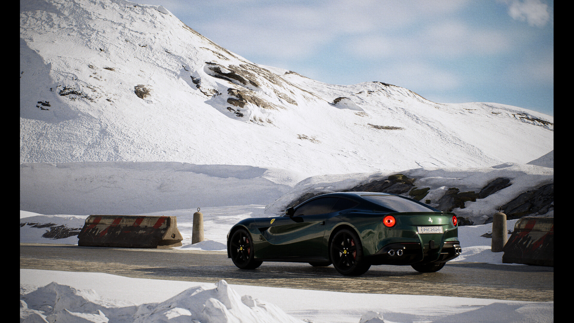 ArtStation - Ferrari F12,Winter visualisation.