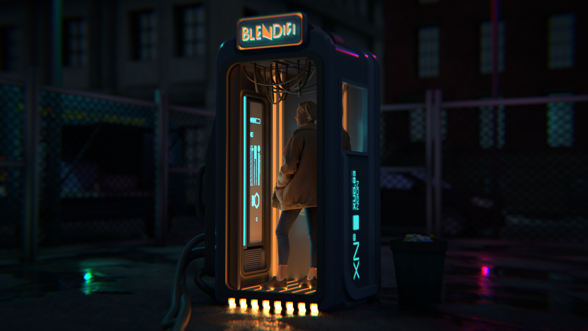 ArtStation - Sci-fi phone booth!