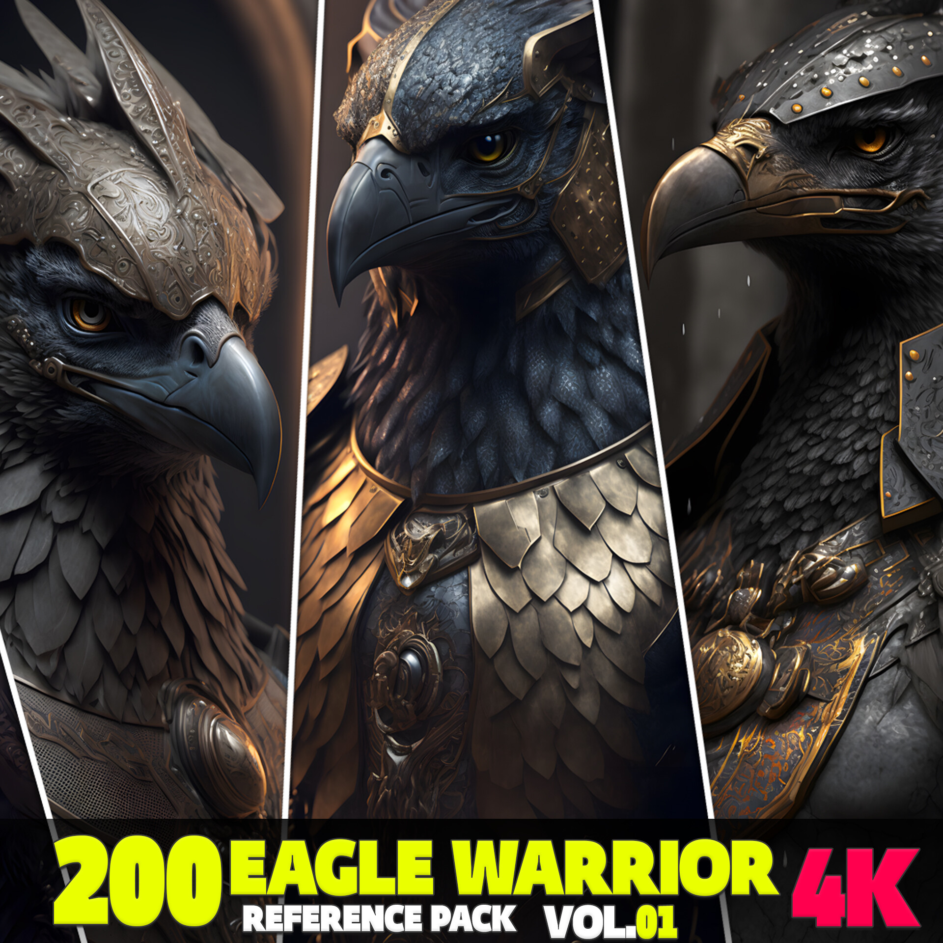 ArtStation - 200 4K Eagle Warrior Reference Pack Vol.01