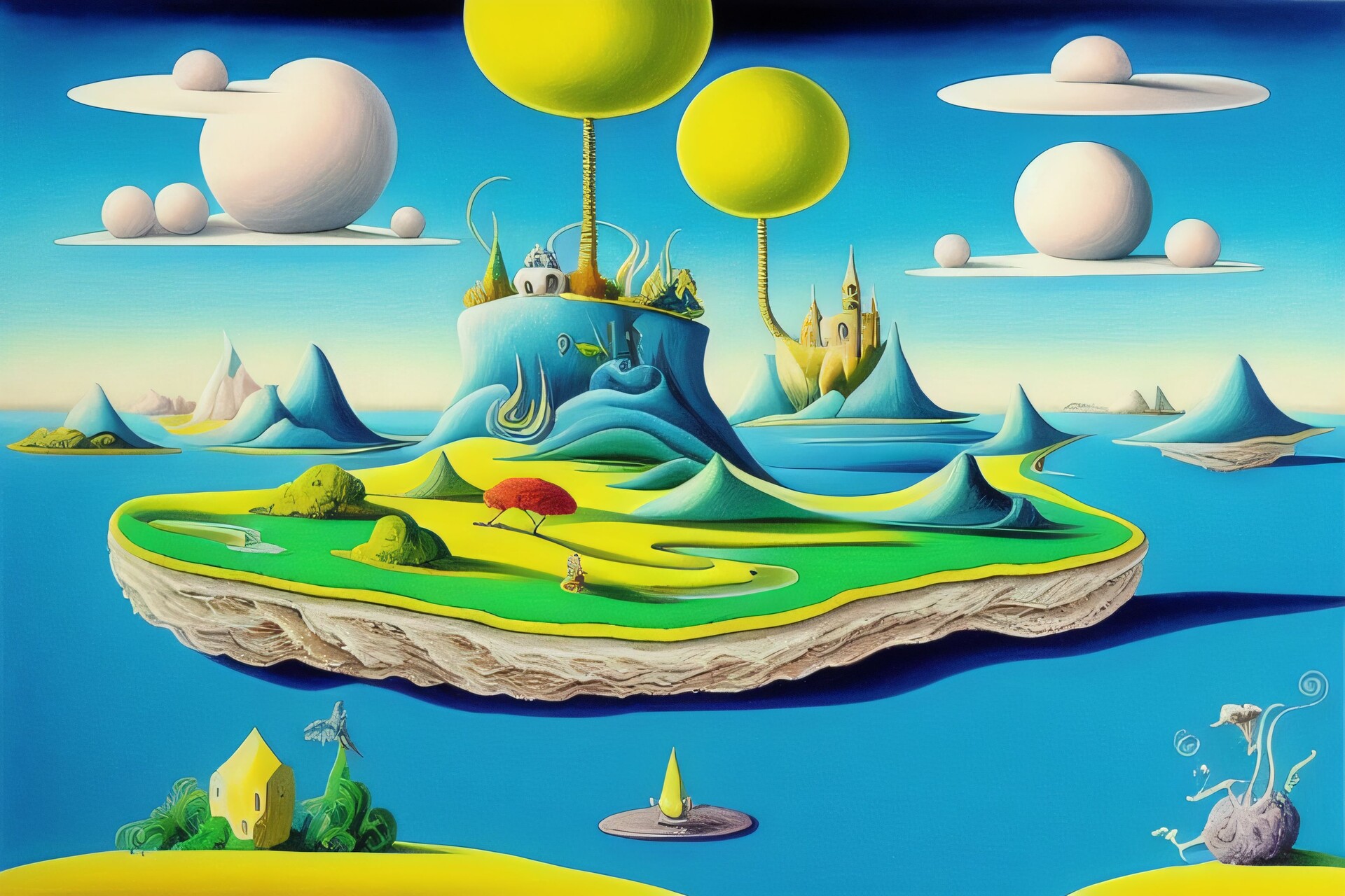 the_french_artist - [AI] Dreamlike landscape with floating islands and ...