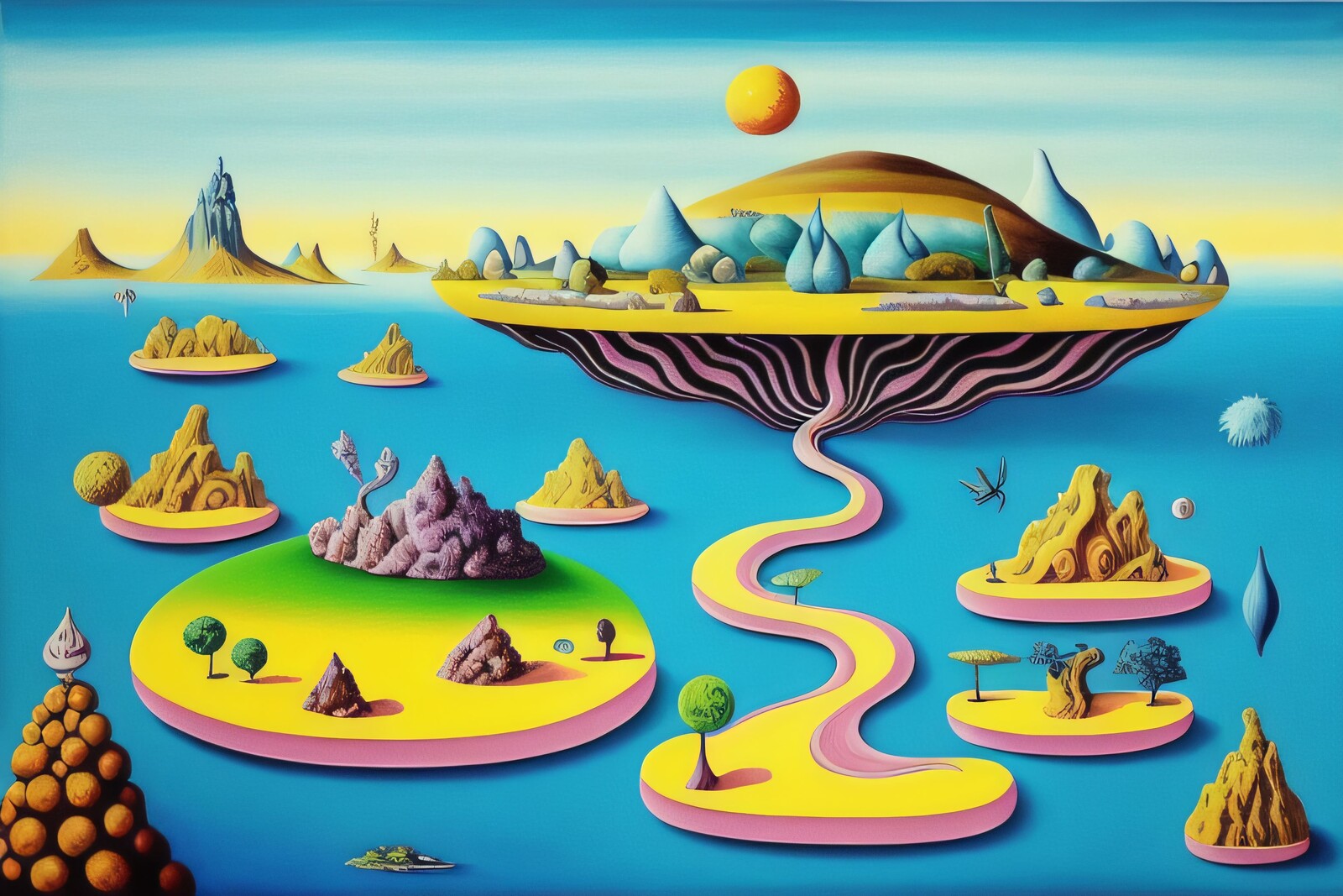 the_french_artist - [AI] Dreamlike landscape with floating islands and ...