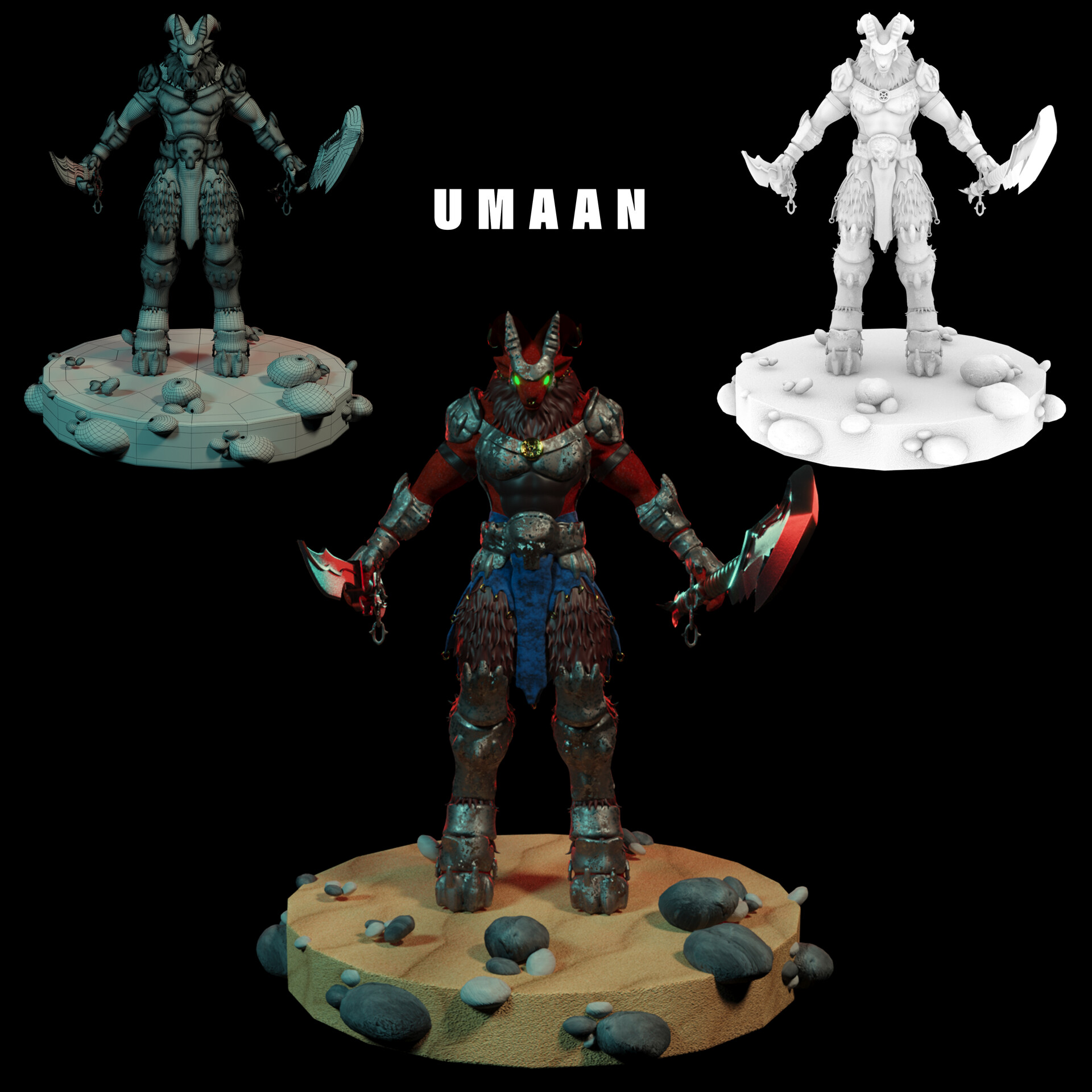 ArtStation - Bullion Warrior By Umaan (3ds Max)