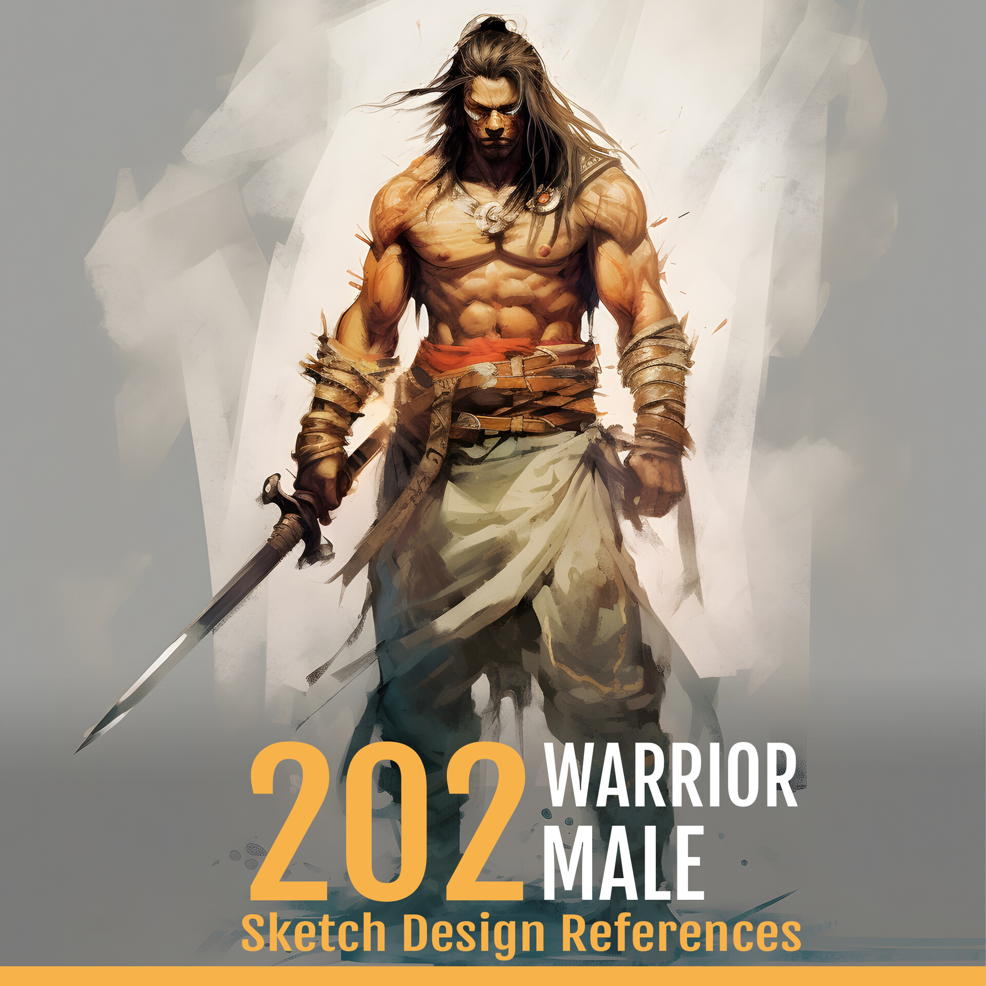 ArtStation - 202 Warrior Male Sketch Design Reference Images