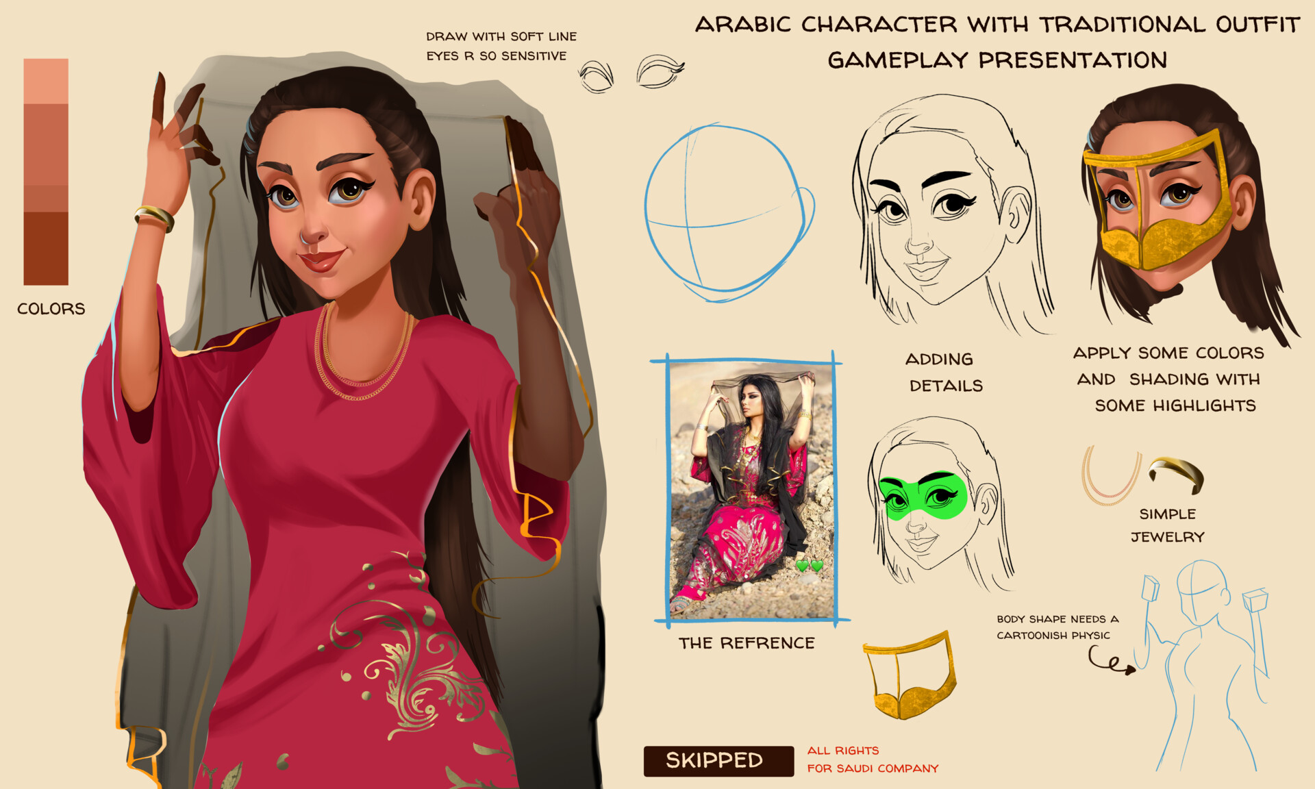 ArtStation - arabic character with traditional outfit gameplay presentation
