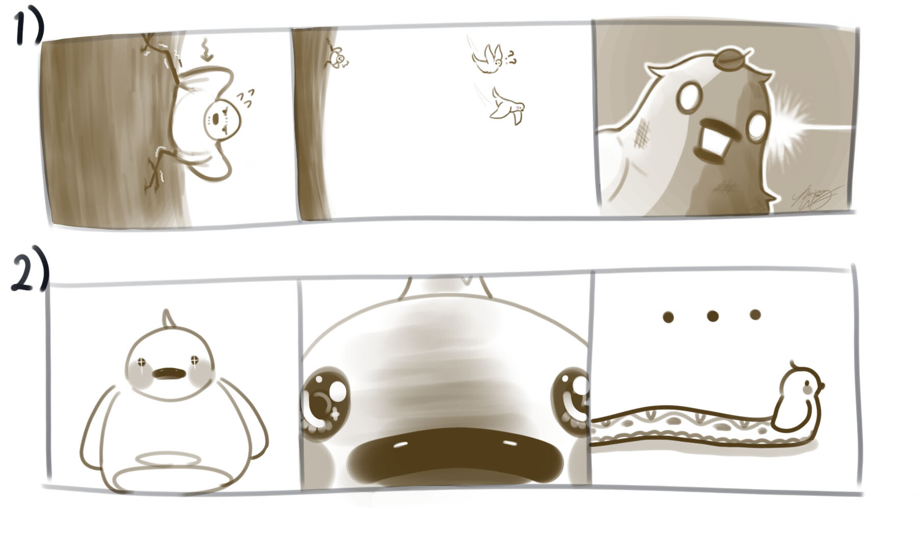 ArtStation - Short Bird Storyboard (｡･ө･｡) (2021)