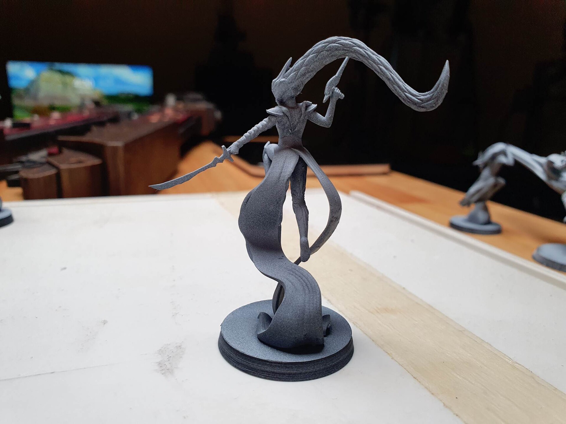 Isaac Odyss - Elven Jester - Sword and Gun Female Warrior - 3D ...