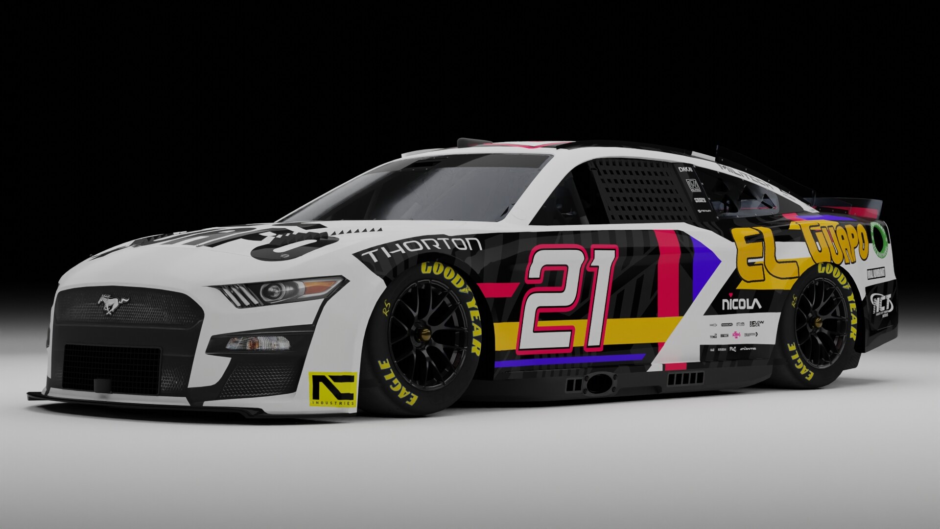 ArtStation - NASCAR Ford Mustang El Guapo livery