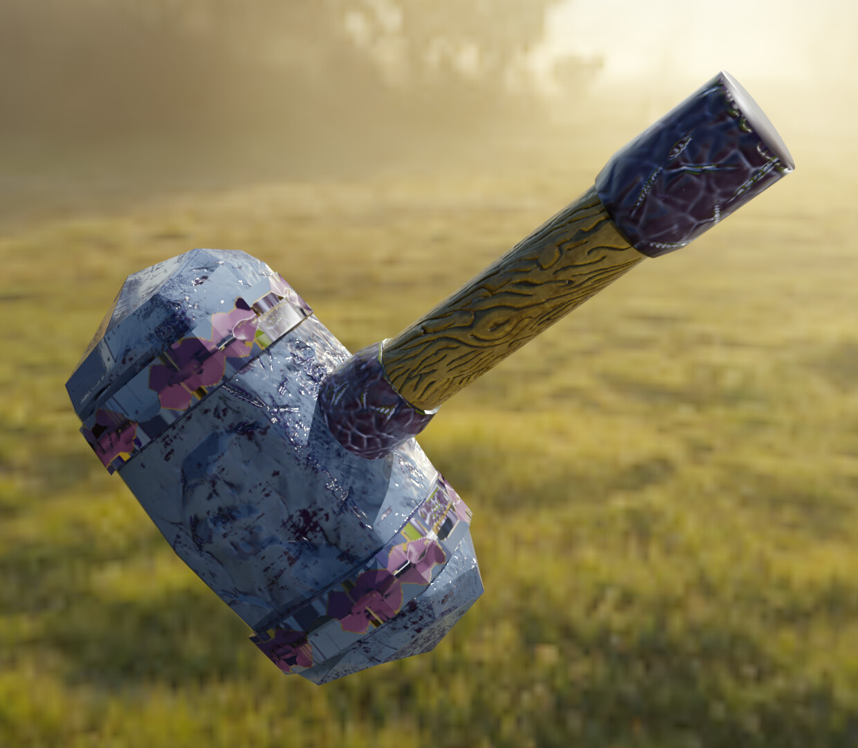 ArtStation - Realistic Hammer with a purple border