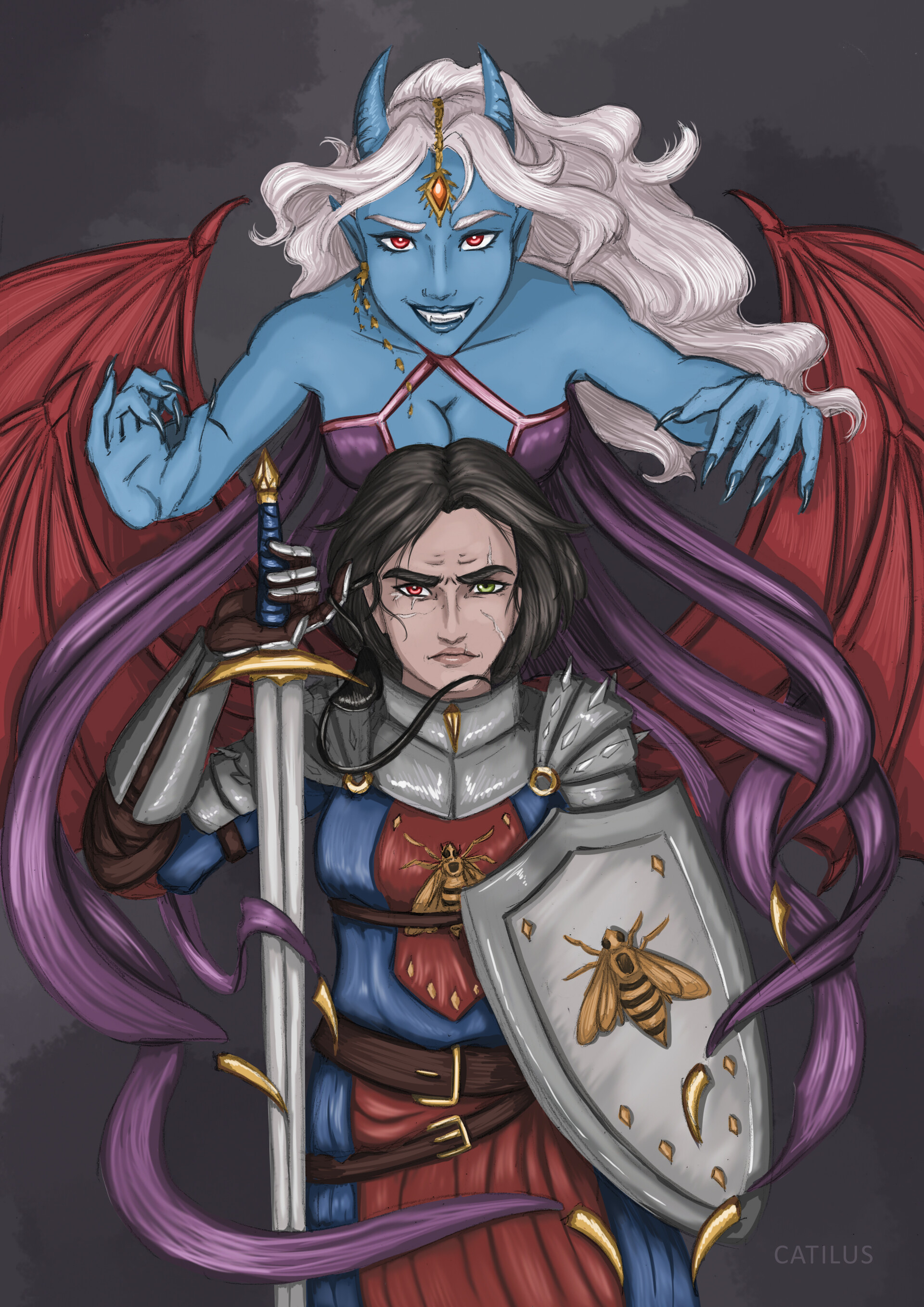 ArtStation - Maria Mordecai, Human Hell Knight; and her Patron, Ascai ...