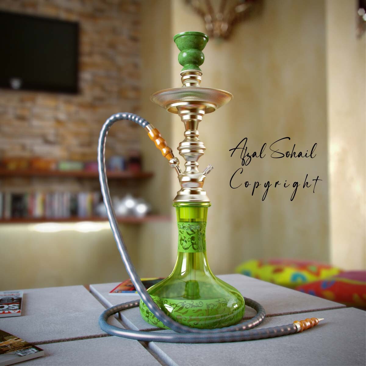 ArtStation - 3d Model and Hyper Realistic Render of Hookah/Shisha | 3d ...