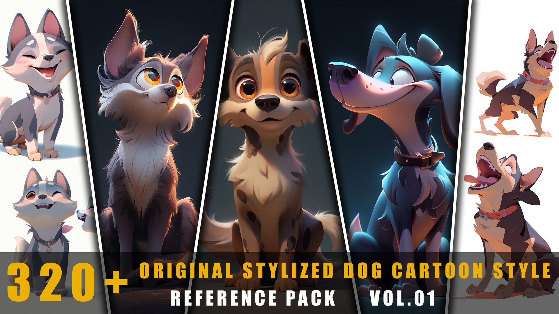 WaterLaw's Studio - 320+ Original Stylized Dog Cartoon Style ...