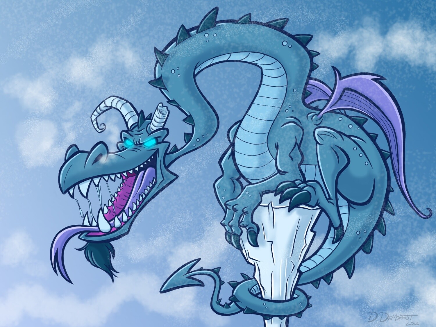 ArtStation - Frost Dragon - color and line art