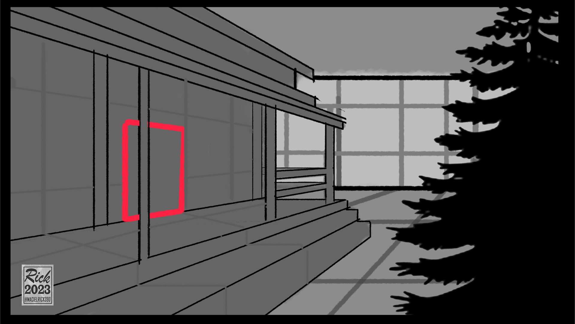 ArtStation - Outside home storyboard
