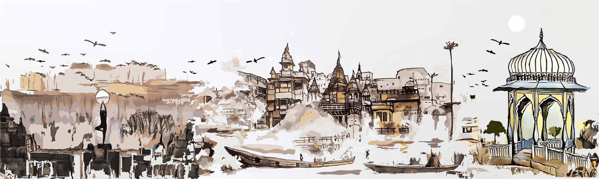 ArtStation - Footer Vector Painting of Uttar Pradesh Representation(India)