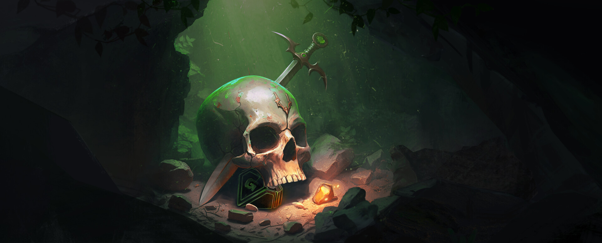 ArtStation - Skull in the cave