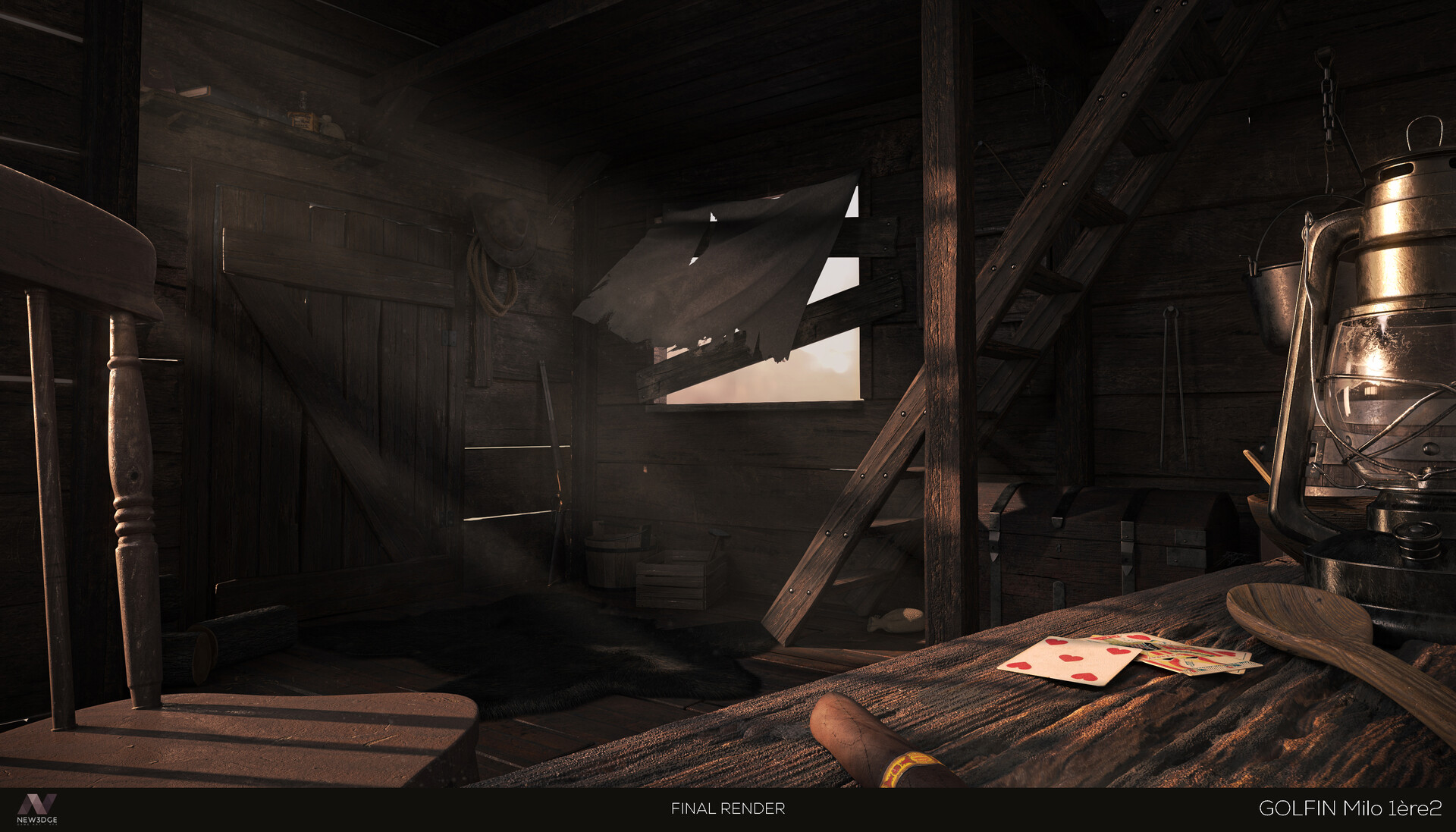 ArtStation - Old West Trapper Hut - Set Production New3dge