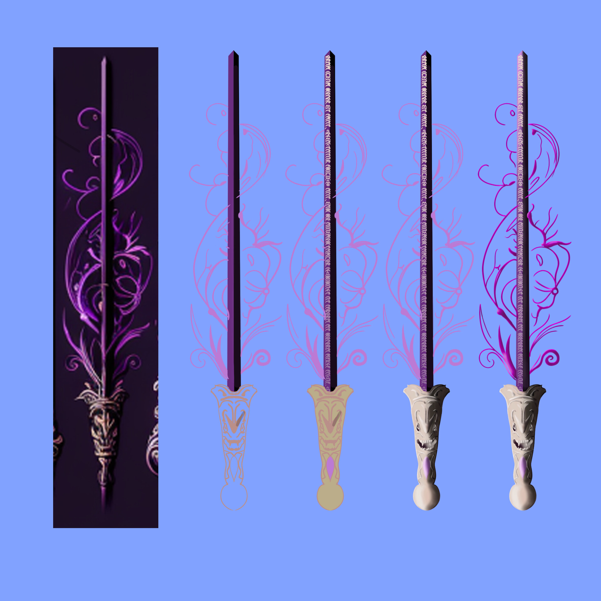 ArtStation - Wand Concepts (Using AI Art as Ref)