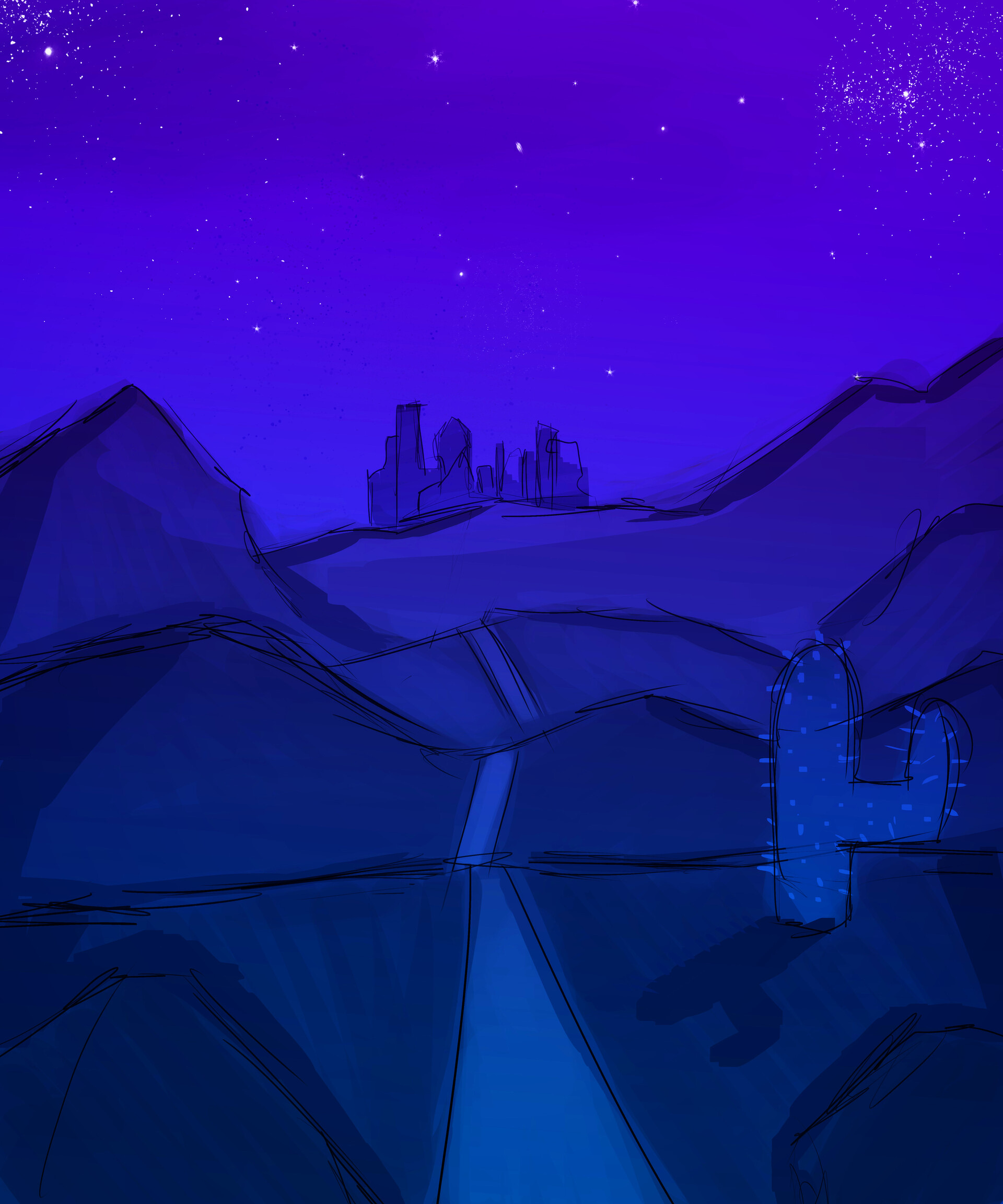 ArtStation - Desert night