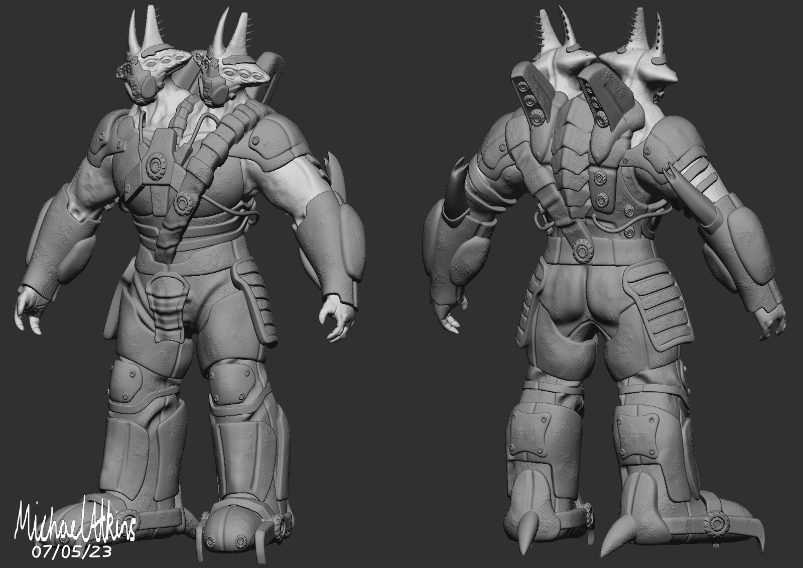 Michael Atkins - Michael Atkins 3D Two-Headed Alien Character Sheet AO