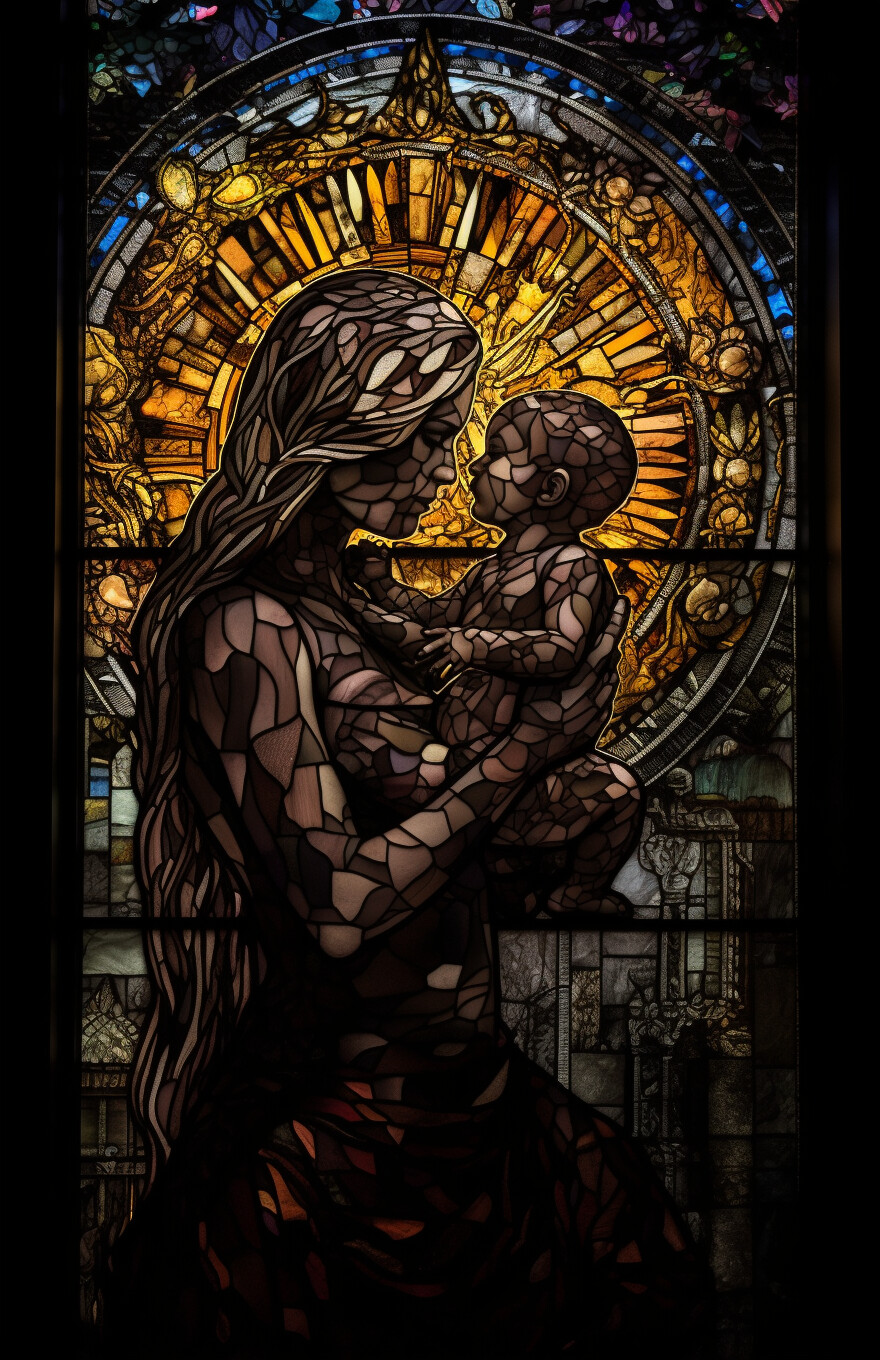 ArtStation - Mosaic Mother And Baby