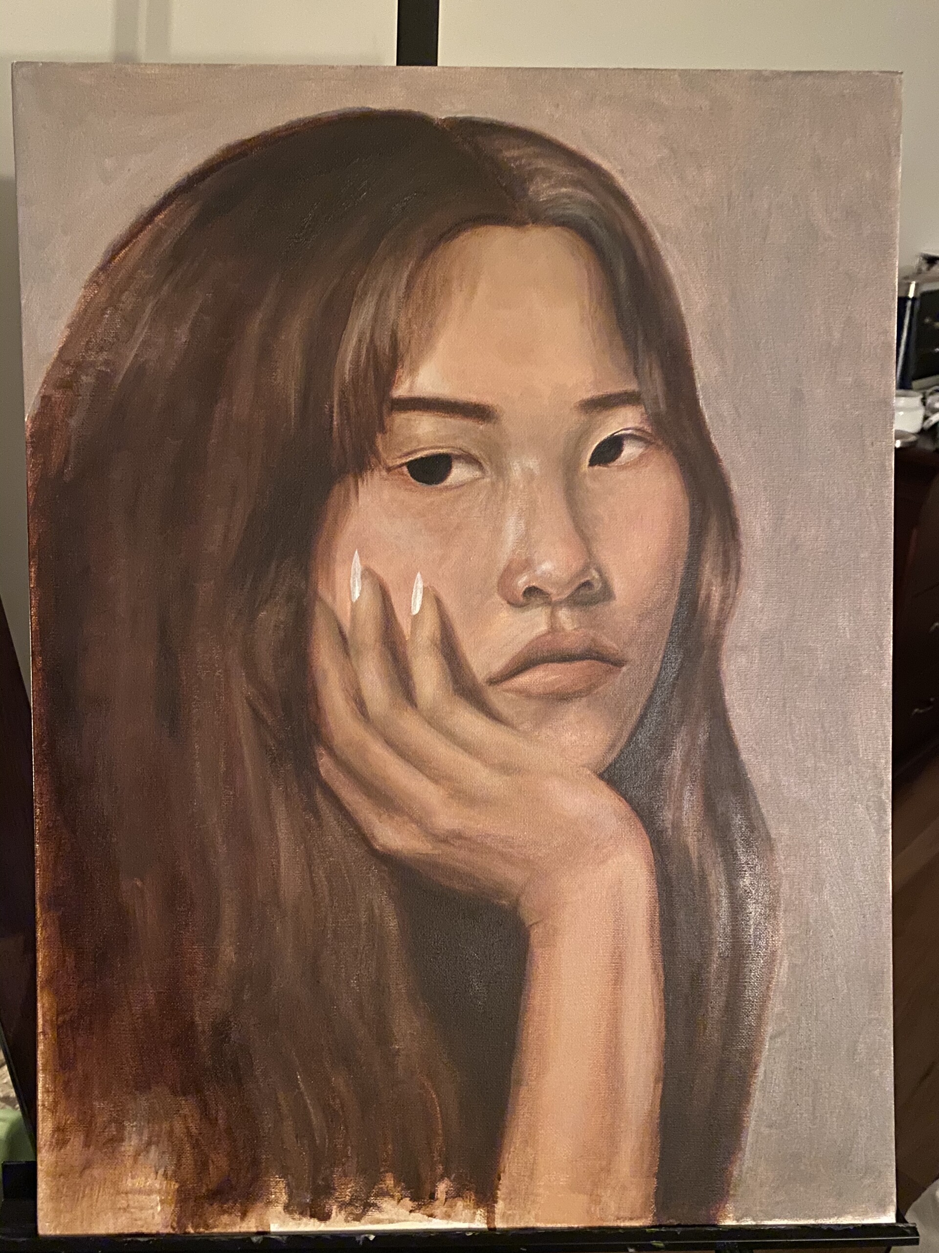 ArtStation - Self portrait in oil