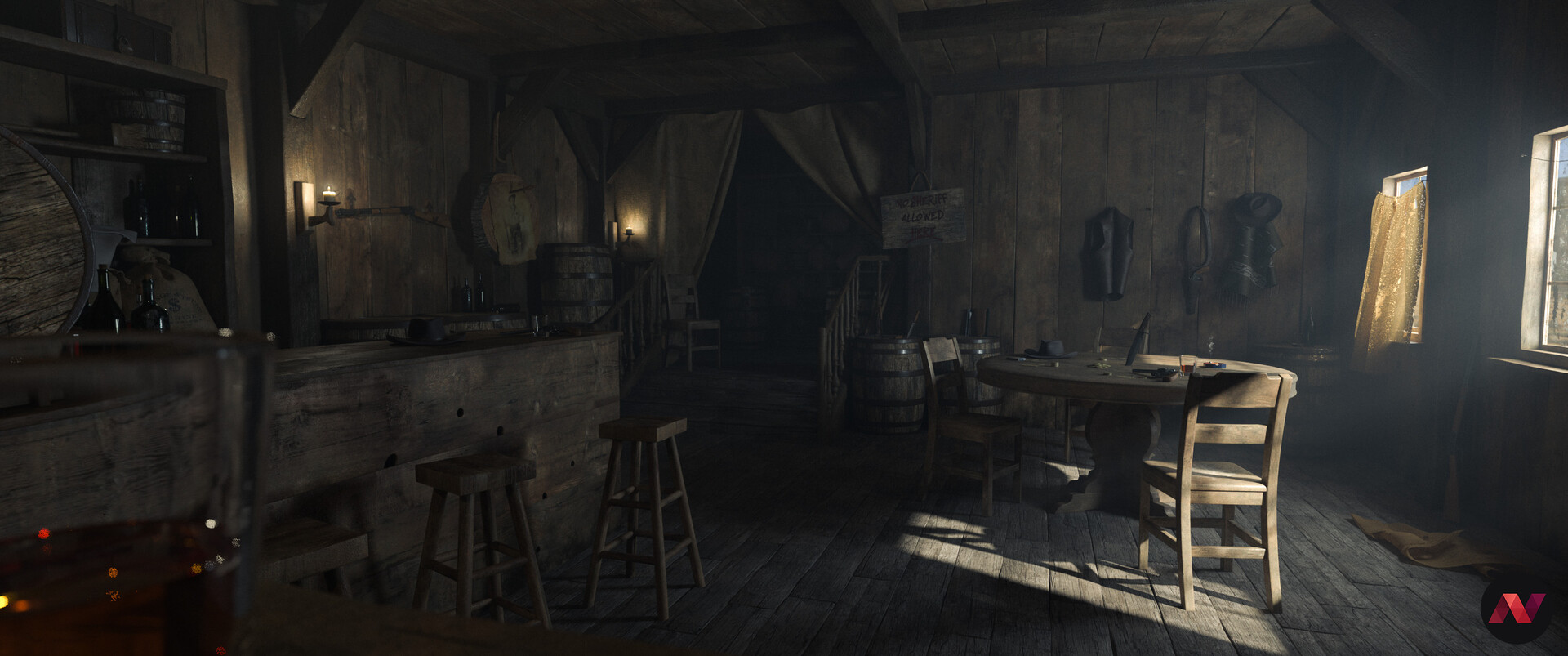 ArtStation - Clandestine Saloon - Far West Environnement