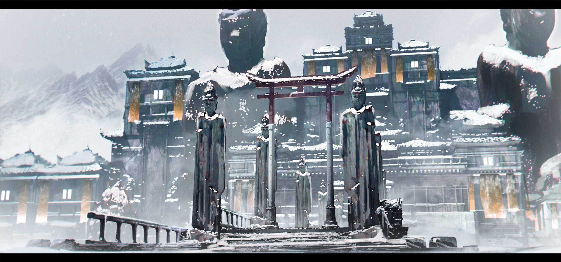 ArtStation - Winter japanese stronghold