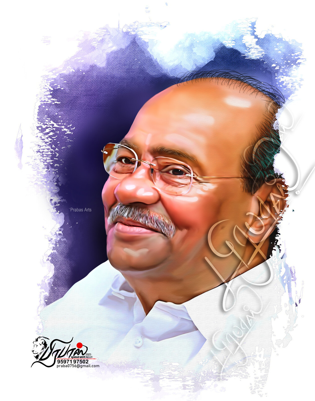 prabas Arts - Dr.ramadoss Ayya Pmk Digital Painting Prabas arts Vpm 2023
