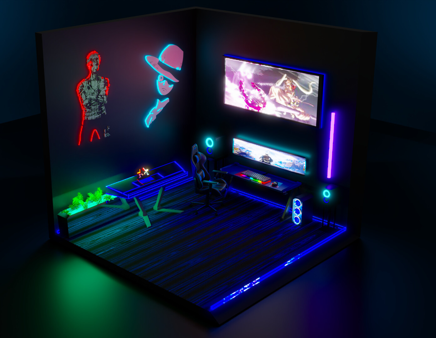 ArtStation - Isometric Gaming Room