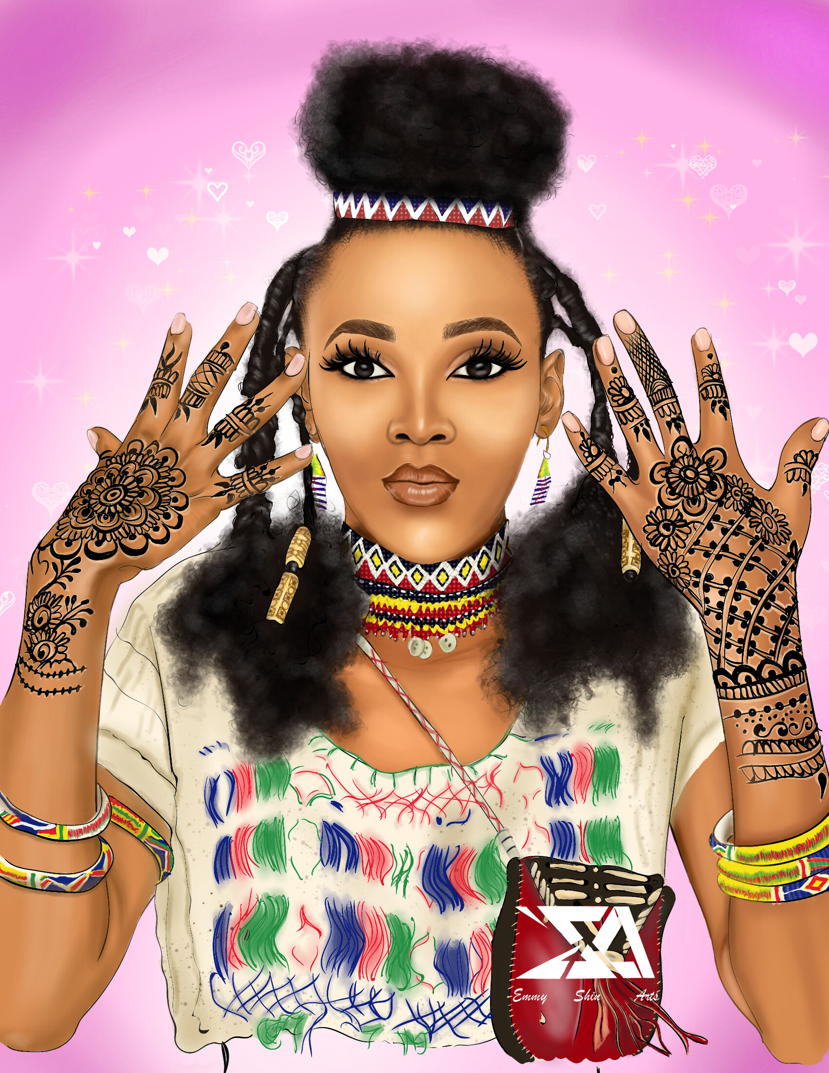 ArtStation - Fulani Girl( Henna tattoo)