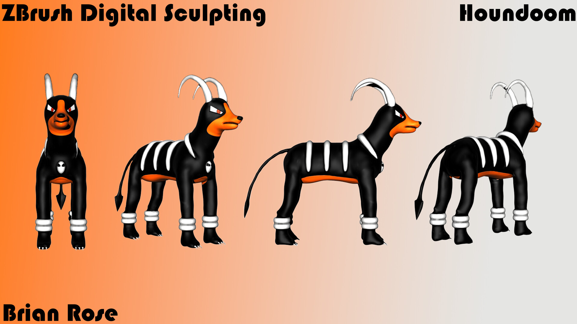 ArtStation - Pokémon- Houndoom Sculpt