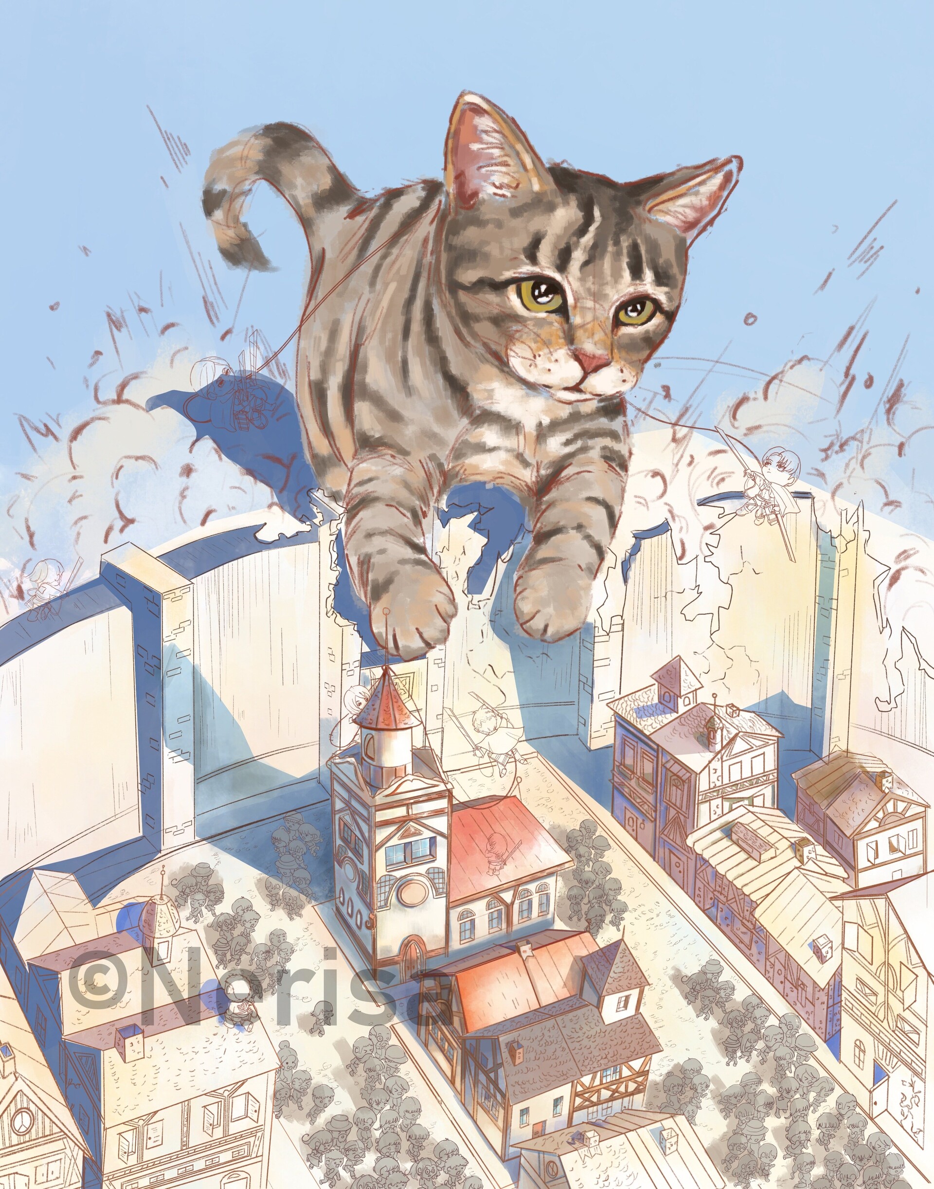 attack on titan cat