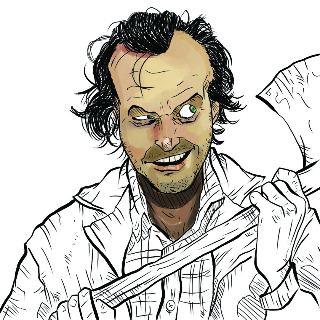 how to draw jack torrance