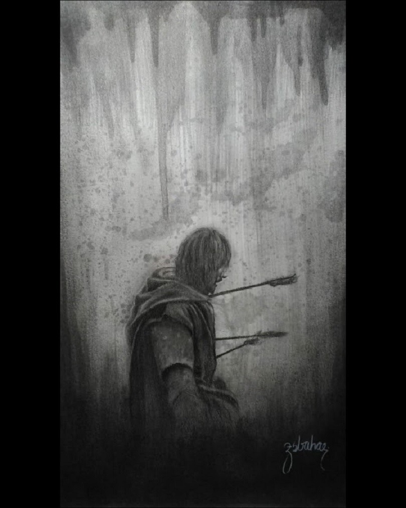 ArtStation - LOTR Lord of the Rings Boromir charcoal painting A4