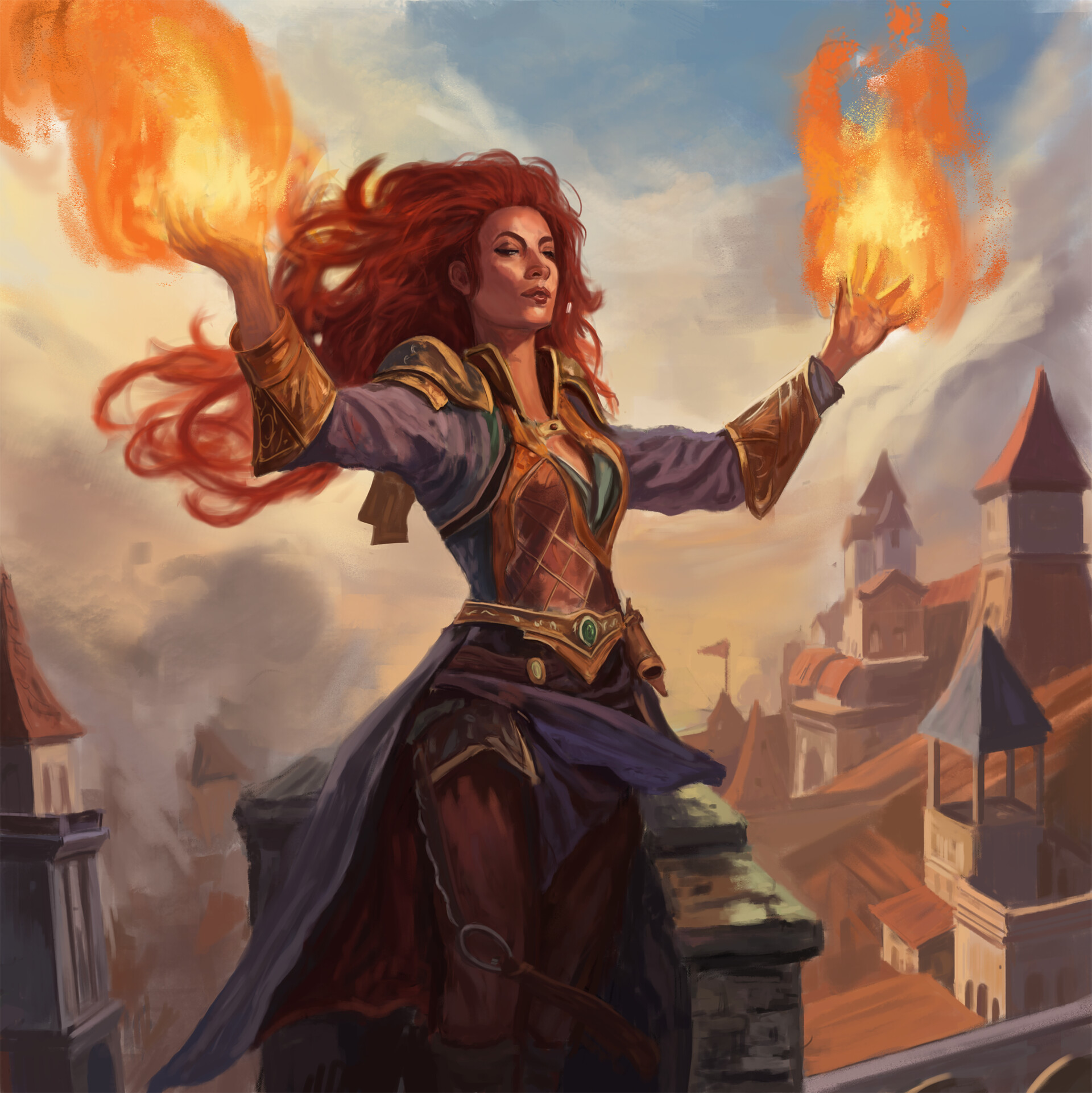 ArtStation - The Fiery Sorceress Reigns