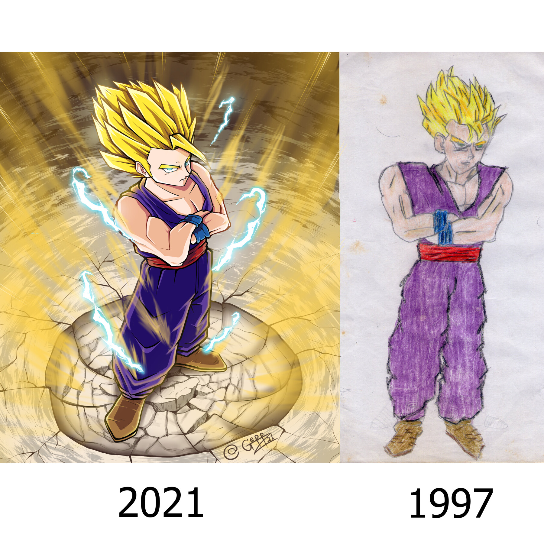 ArtStation - Gohan SSJ2 - Redraw