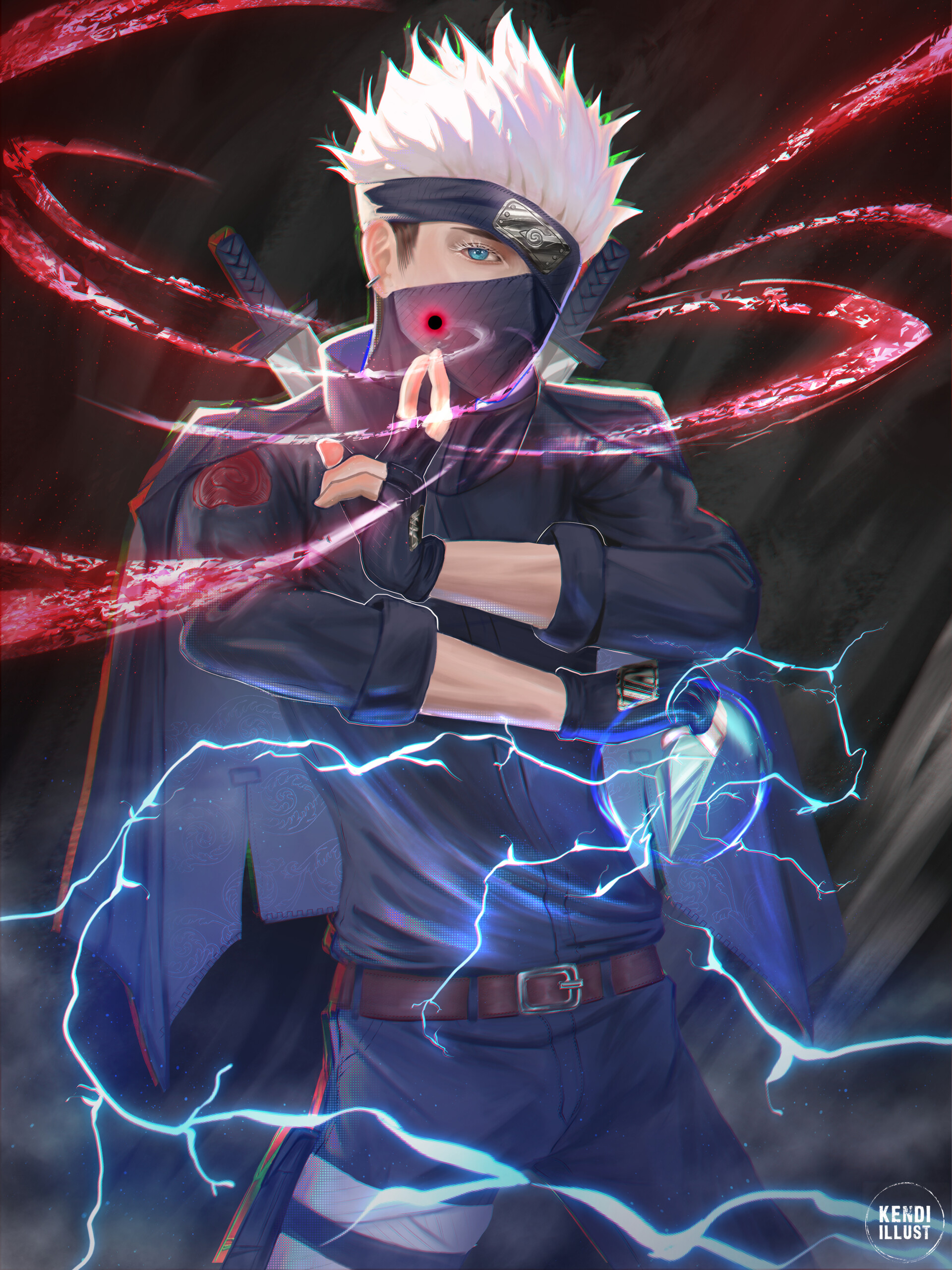 ArtStation - Naruto: Shipudden x Jujutsu Kaisen x Chainsawman - Gojo ...