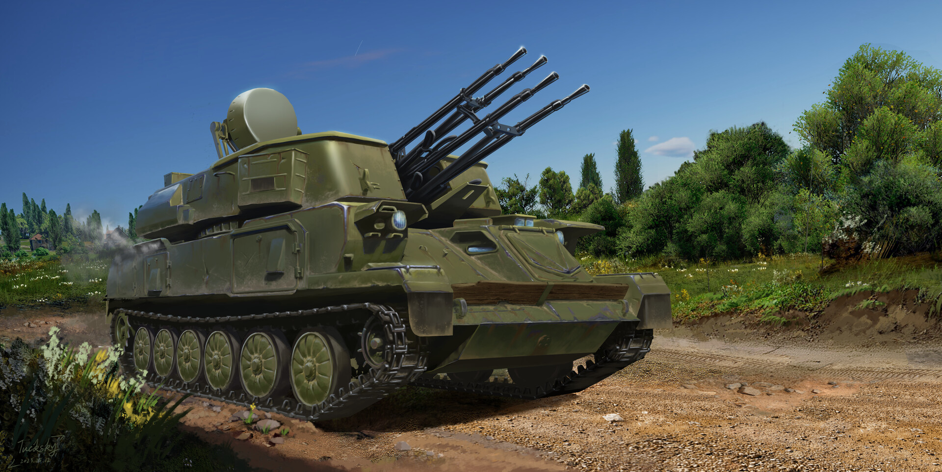 ArtStation - ZSU-23-4 自行防空炮