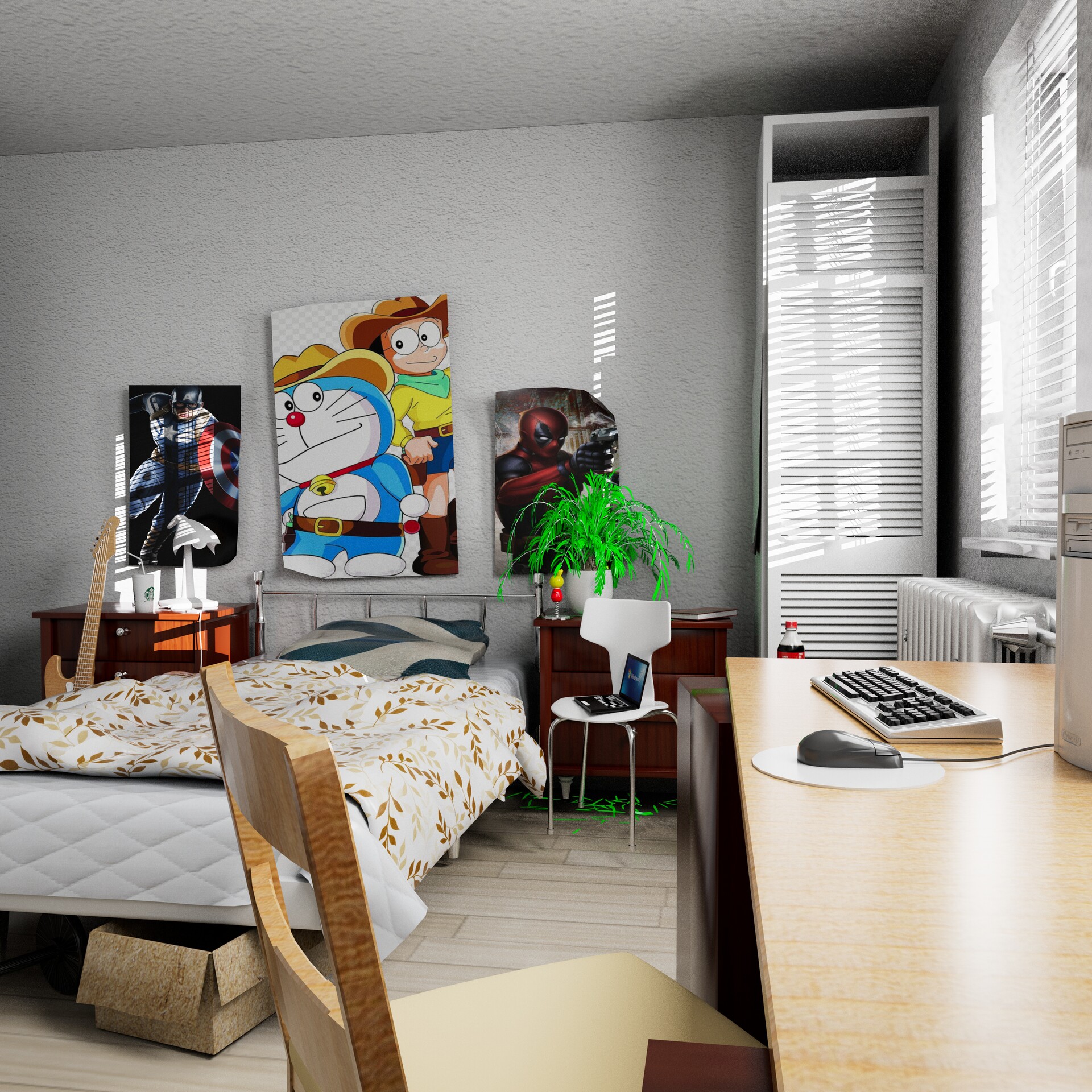 ArtStation - Maya texturing and lighting | Maya interior lighting | Photoshop and maya texturing